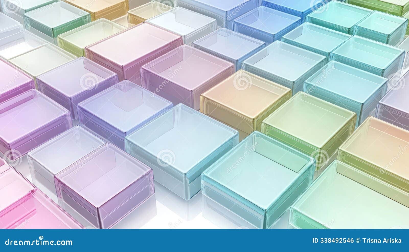 A Colorful Array of Transparent Boxes Arranged in a Grid Pattern Stock ...