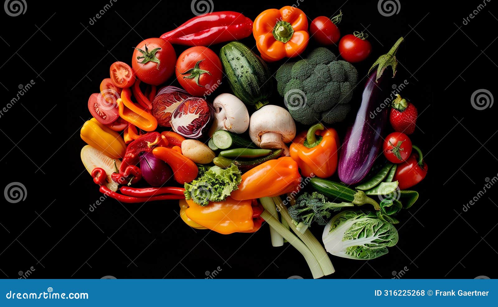 Colorful Array of Vegetables Creatively Arranged To Imitate the Human ...