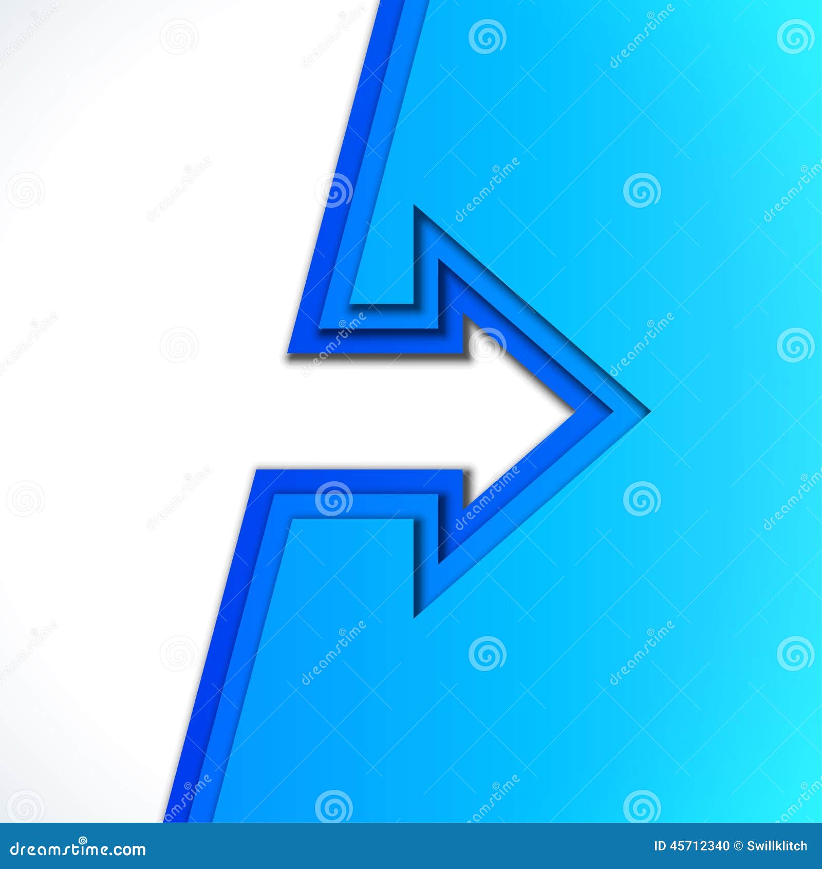 Colorful Arrow with Blue Cut Paper Layers Stock Vector - Illustration ...