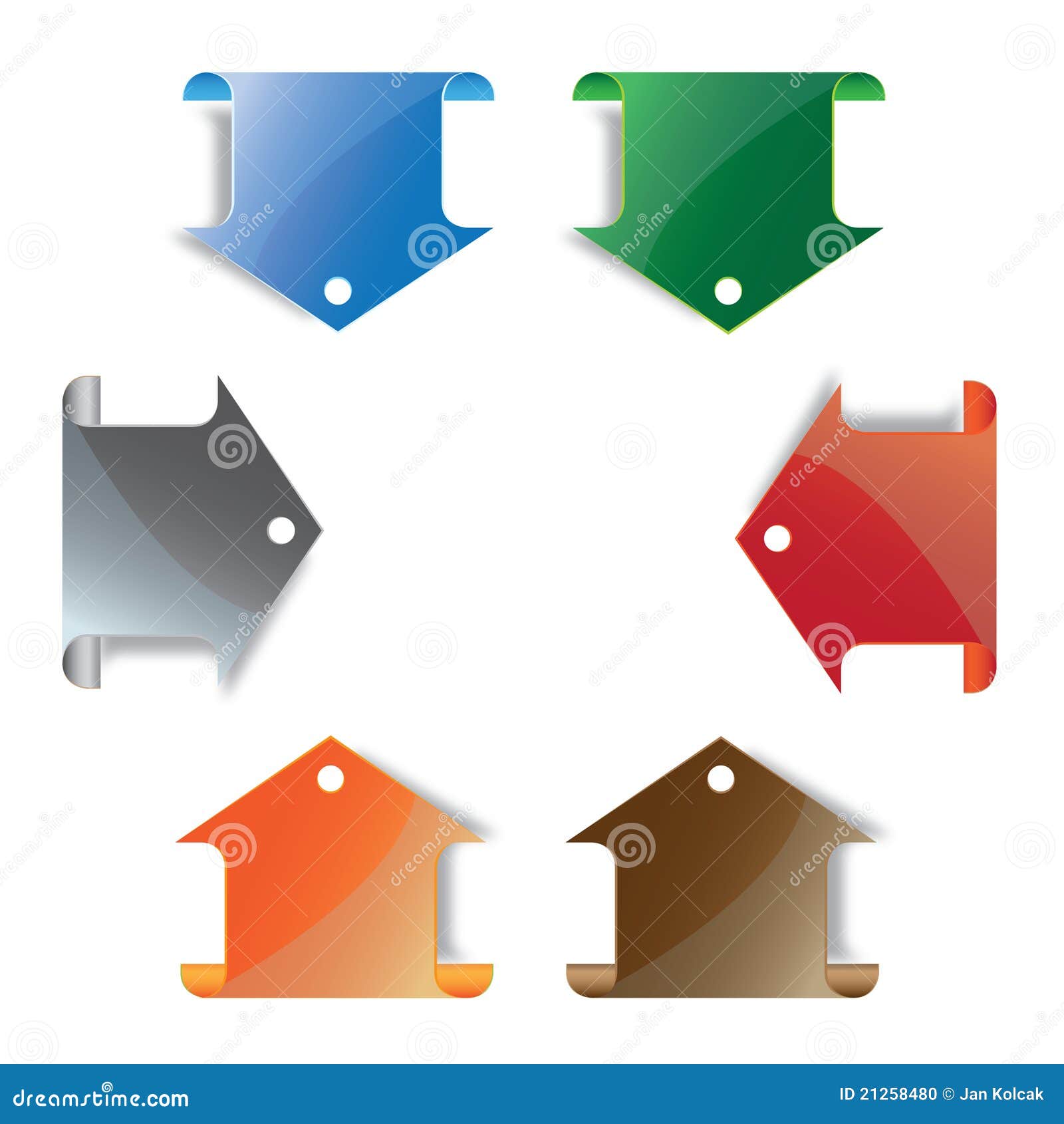 Colorful arrow bookmark stock illustration. Illustration of flag - 21258480