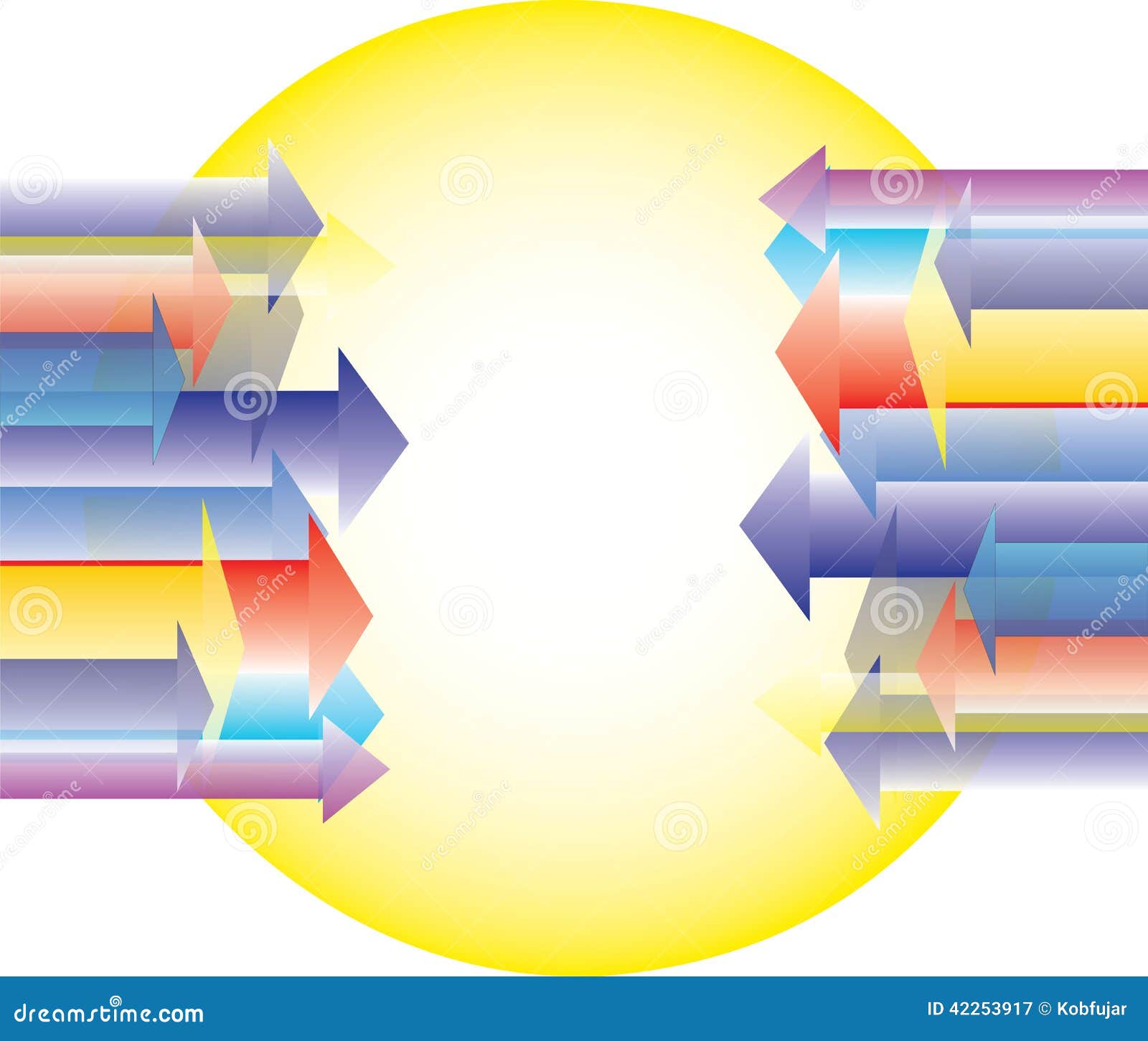 Colorful Arrow Direct Forward Center Stock Illustration - Illustration ...