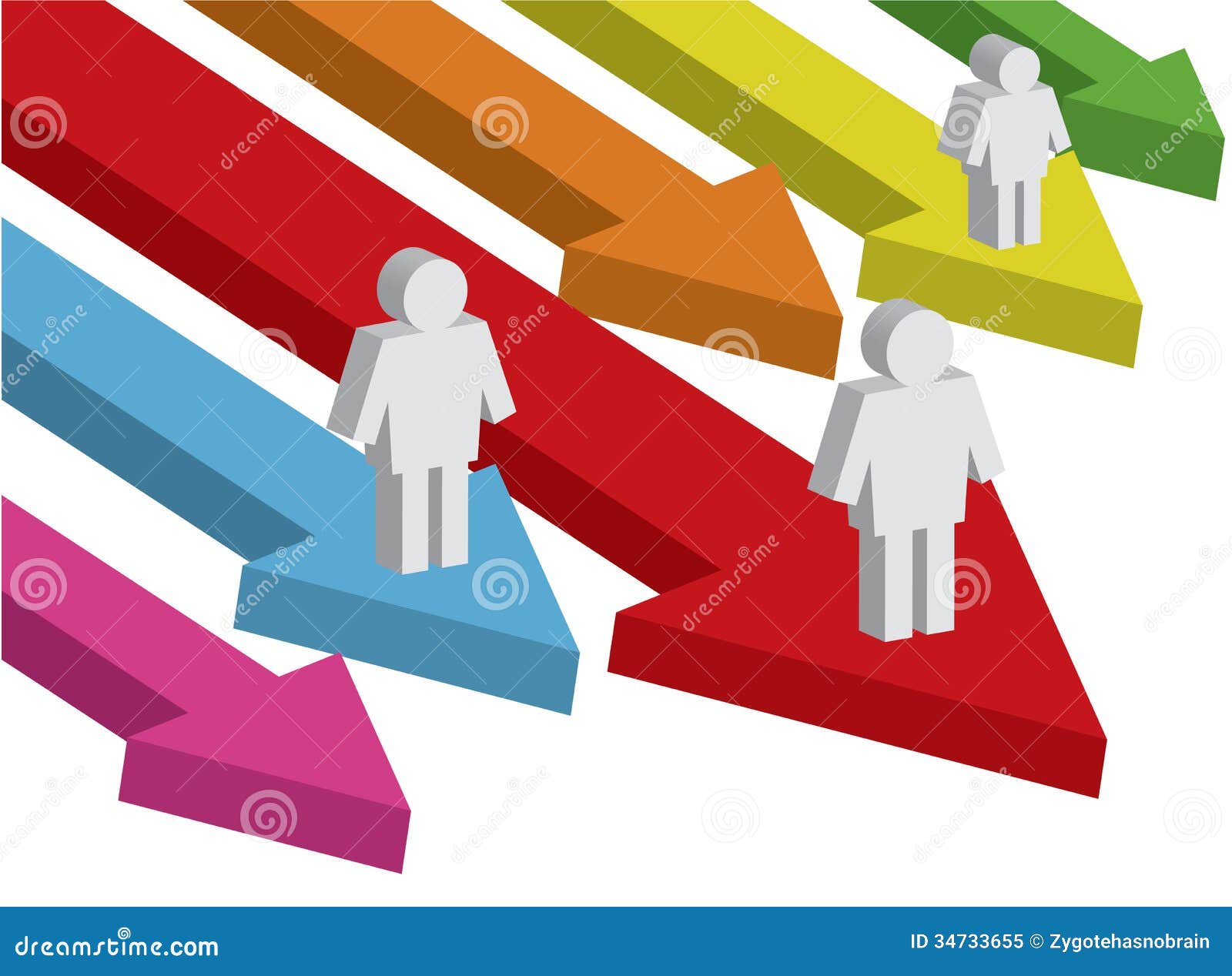 Colorful Arrow with Human. stock vector. Illustration of eps10 - 34733655