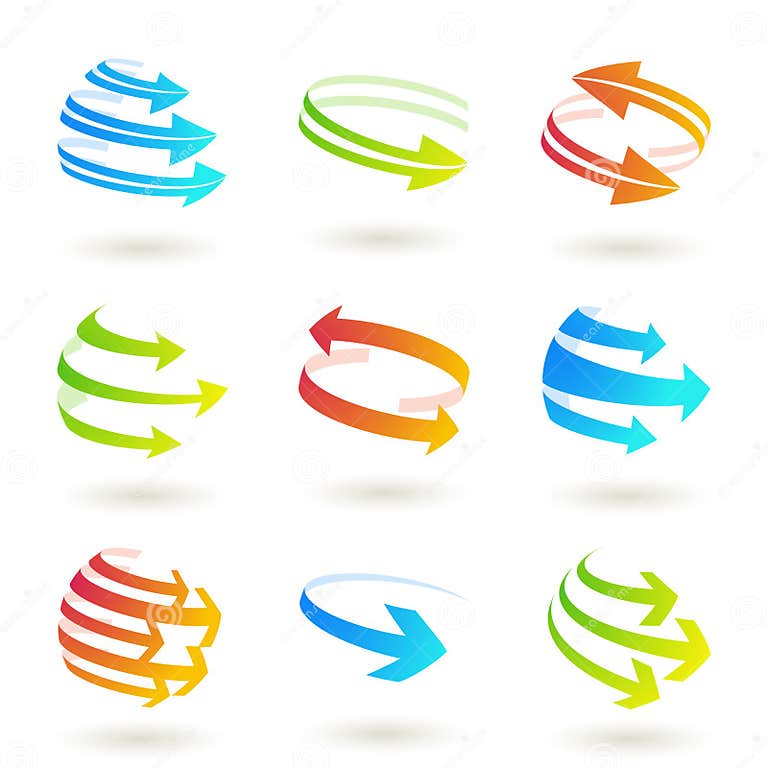 Colorful arrow icon stock vector. Illustration of blue - 24190227