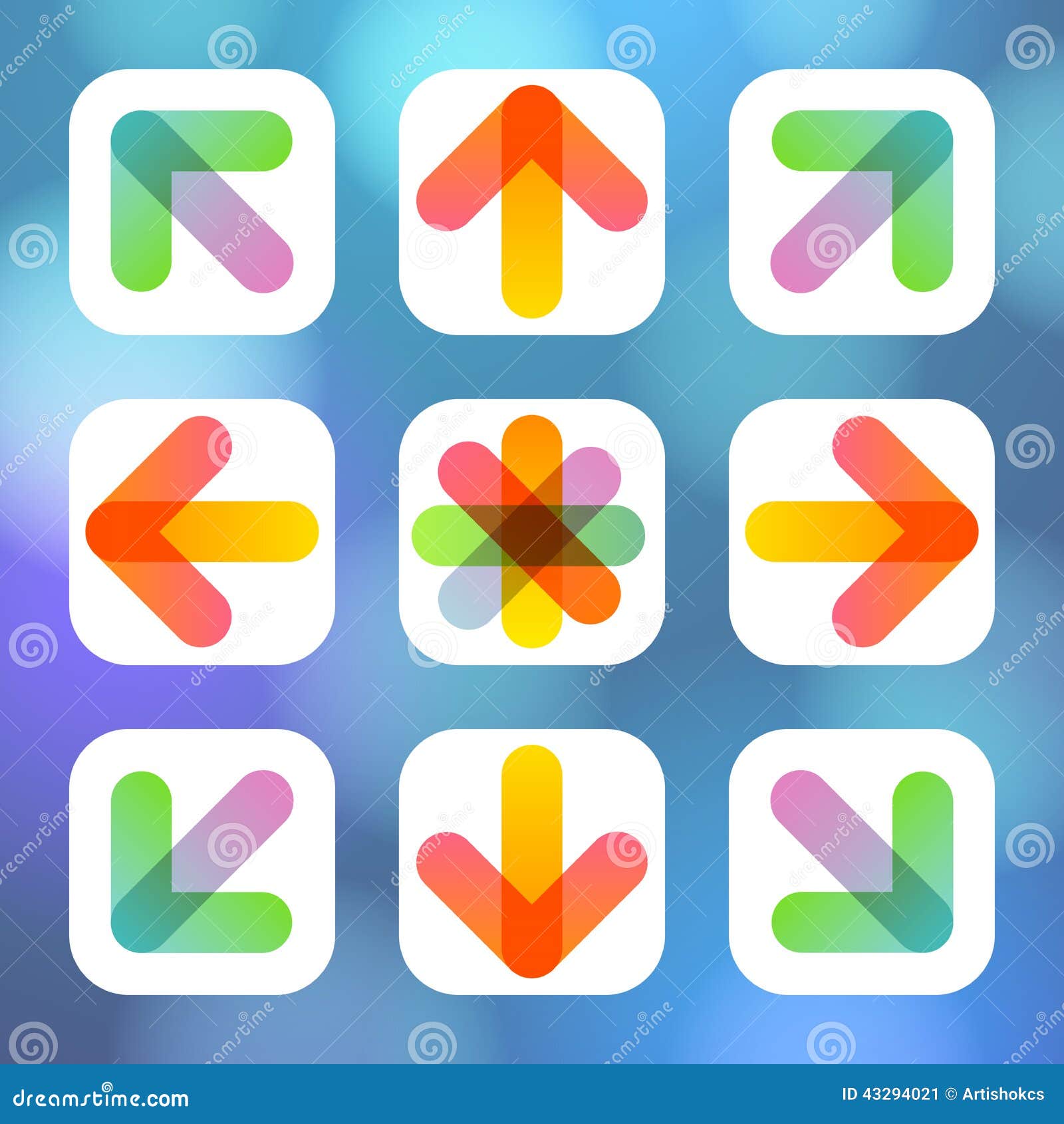 Colorful Arrow Symbol Icon Set Cartoon Vector | CartoonDealer.com ...