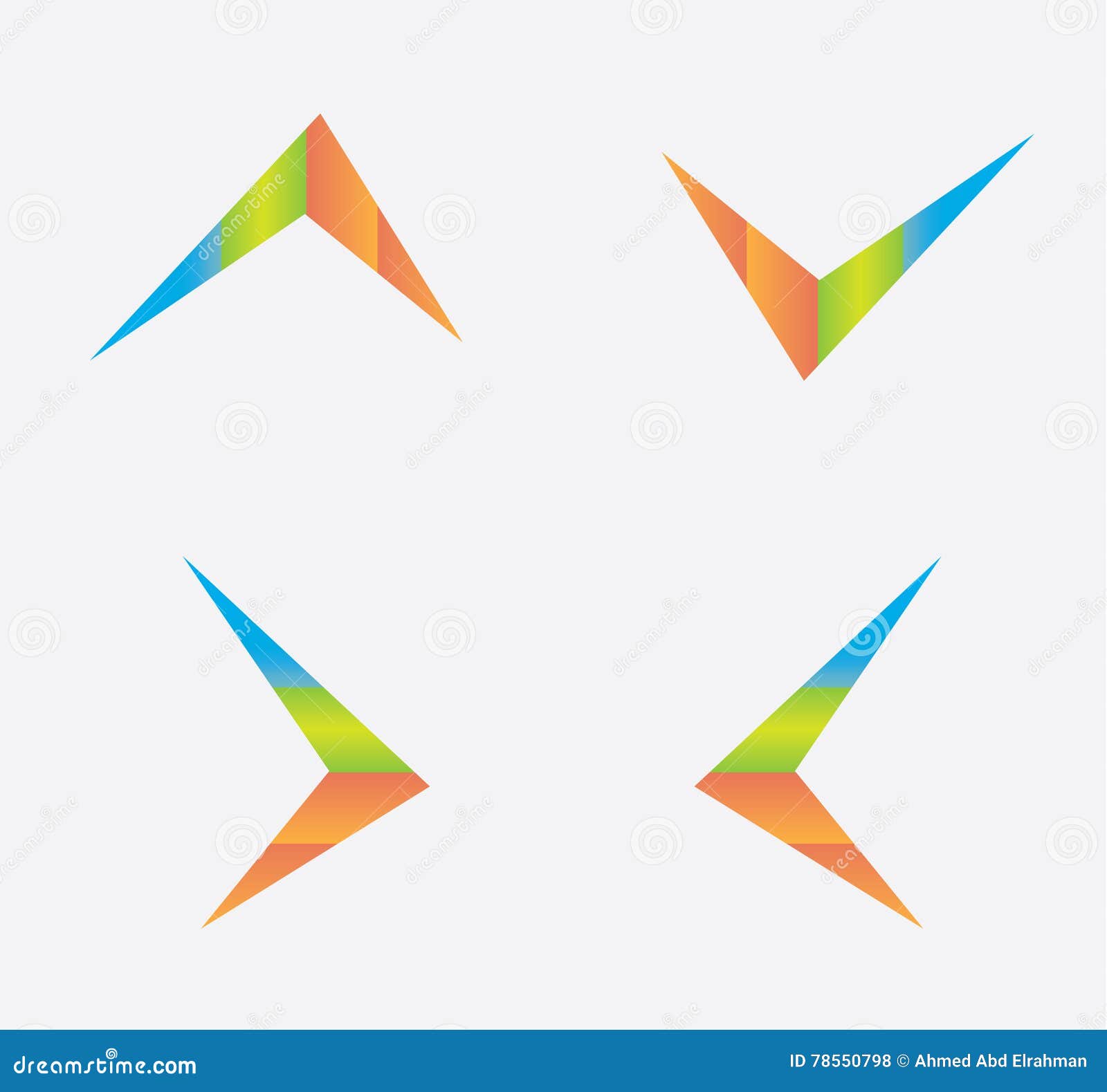 Colorful arrow icons stock vector. Illustration of left - 78550798