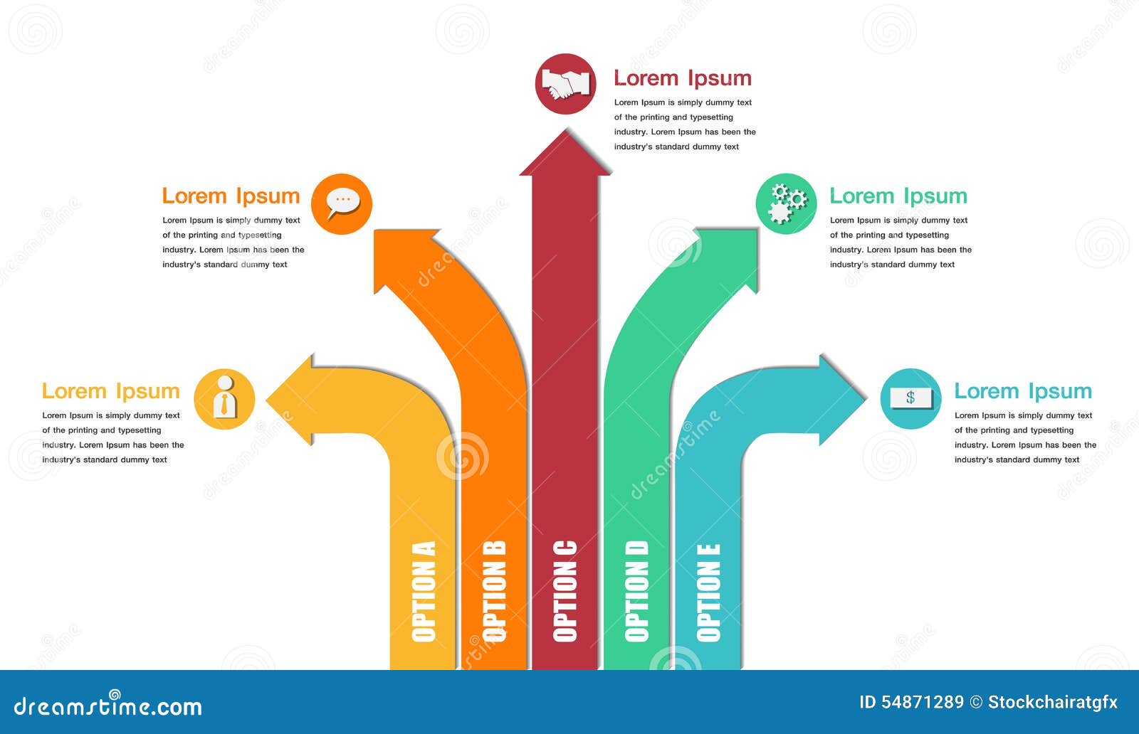 Colorful Arrow Number Options Banner.infographics. Stock Vector ...