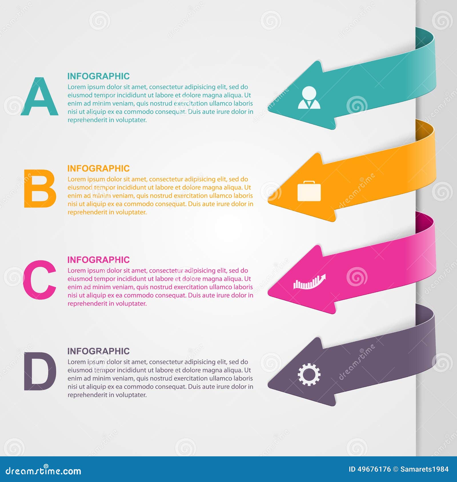 2 Arrow Options, Parts, Steps. Vector Scheme, Chart, Infograph ...