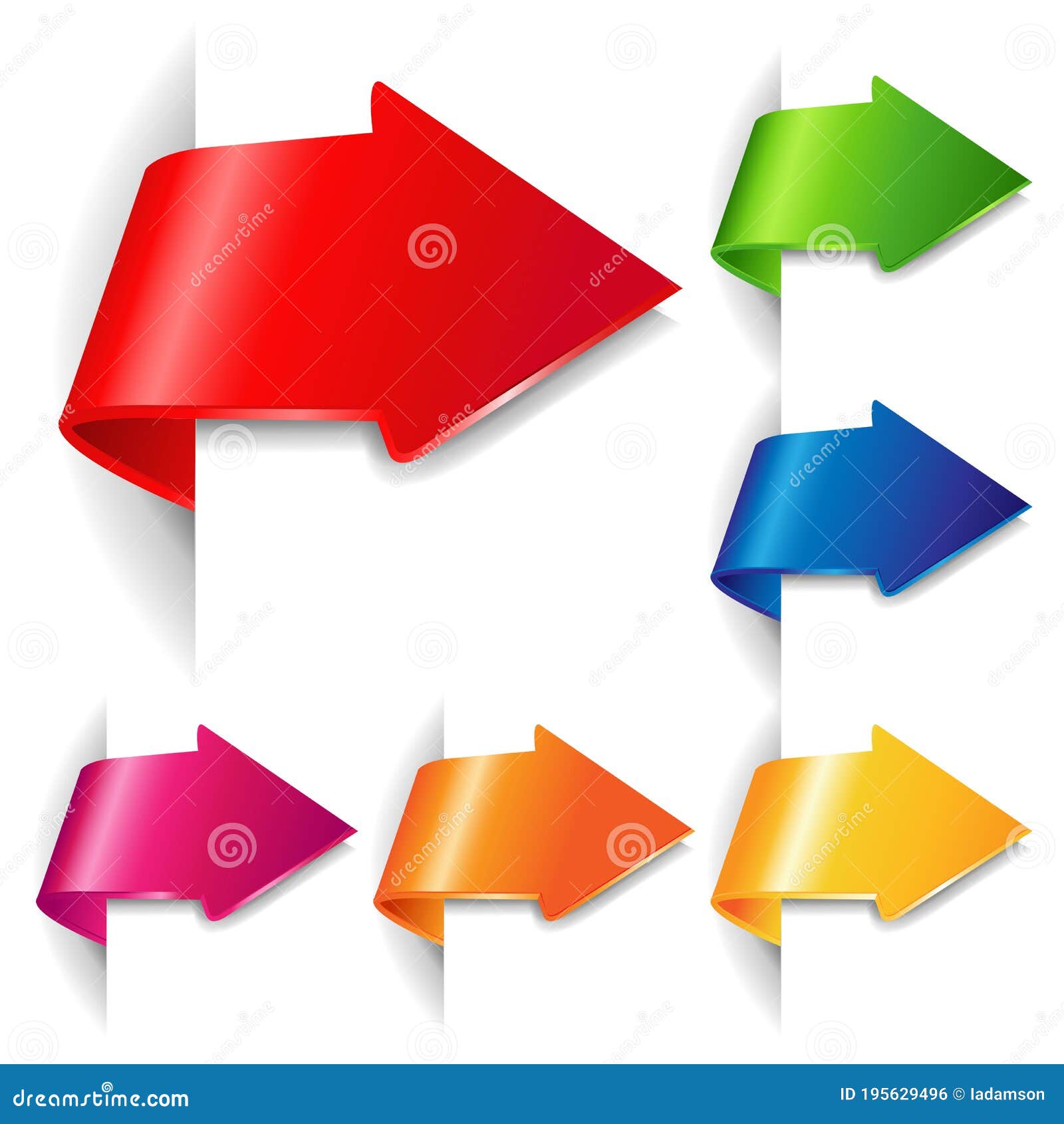 Colorful Arrow Set stock vector. Illustration of color - 195629496