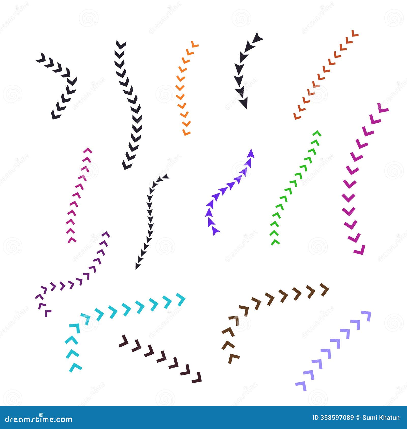 Colorful Arrow Set Vector Design on White Backgrounds. Stock Vector ...