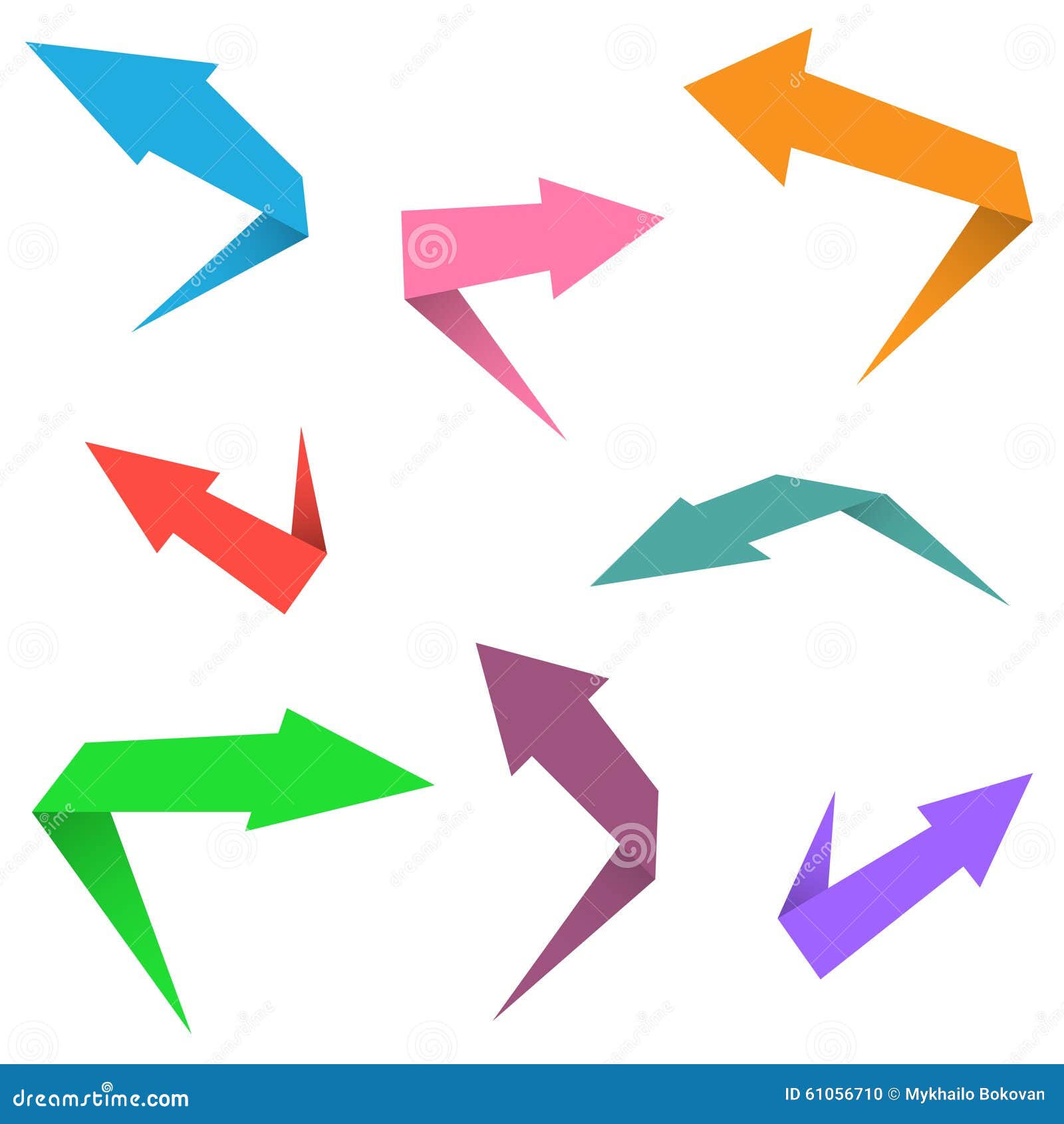 Colorful arrow set stock vector. Illustration of angle - 61056710