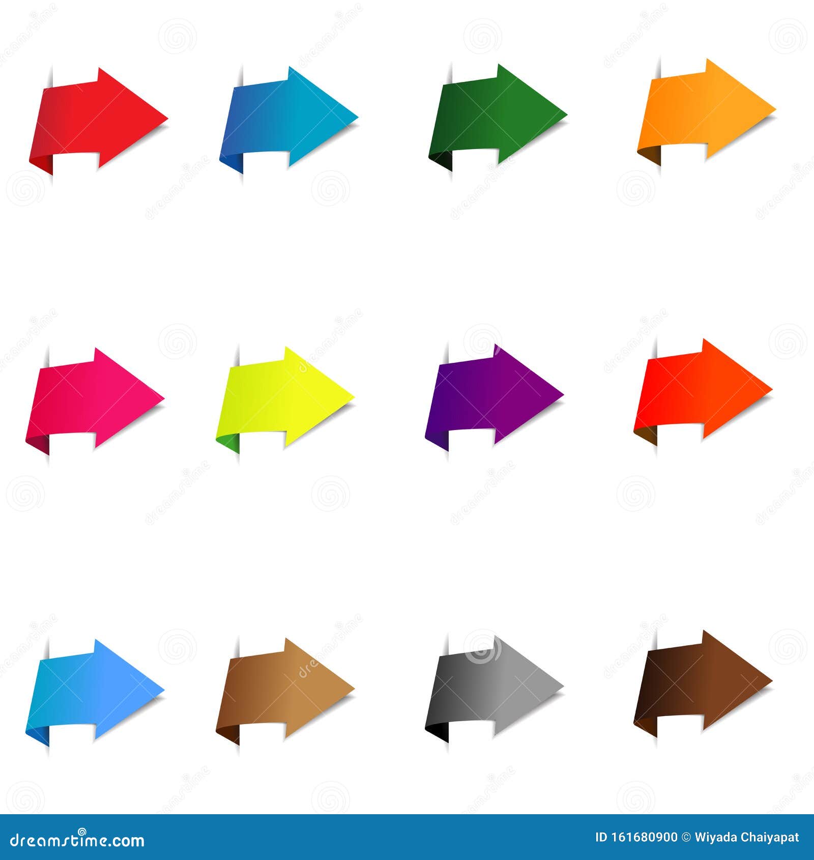Colorful Arrow Stickers on White Background Stock Vector - Illustration ...