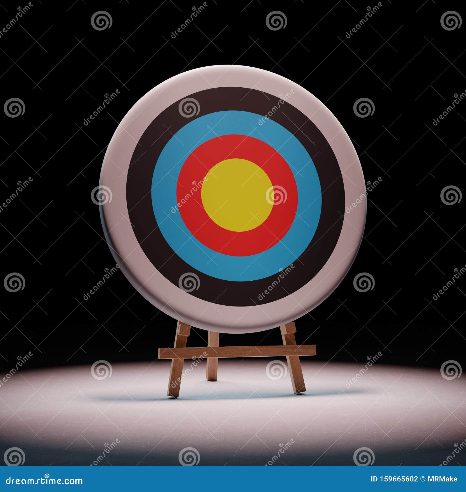Target Spotlighted on Black Background Stock Illustration ...
