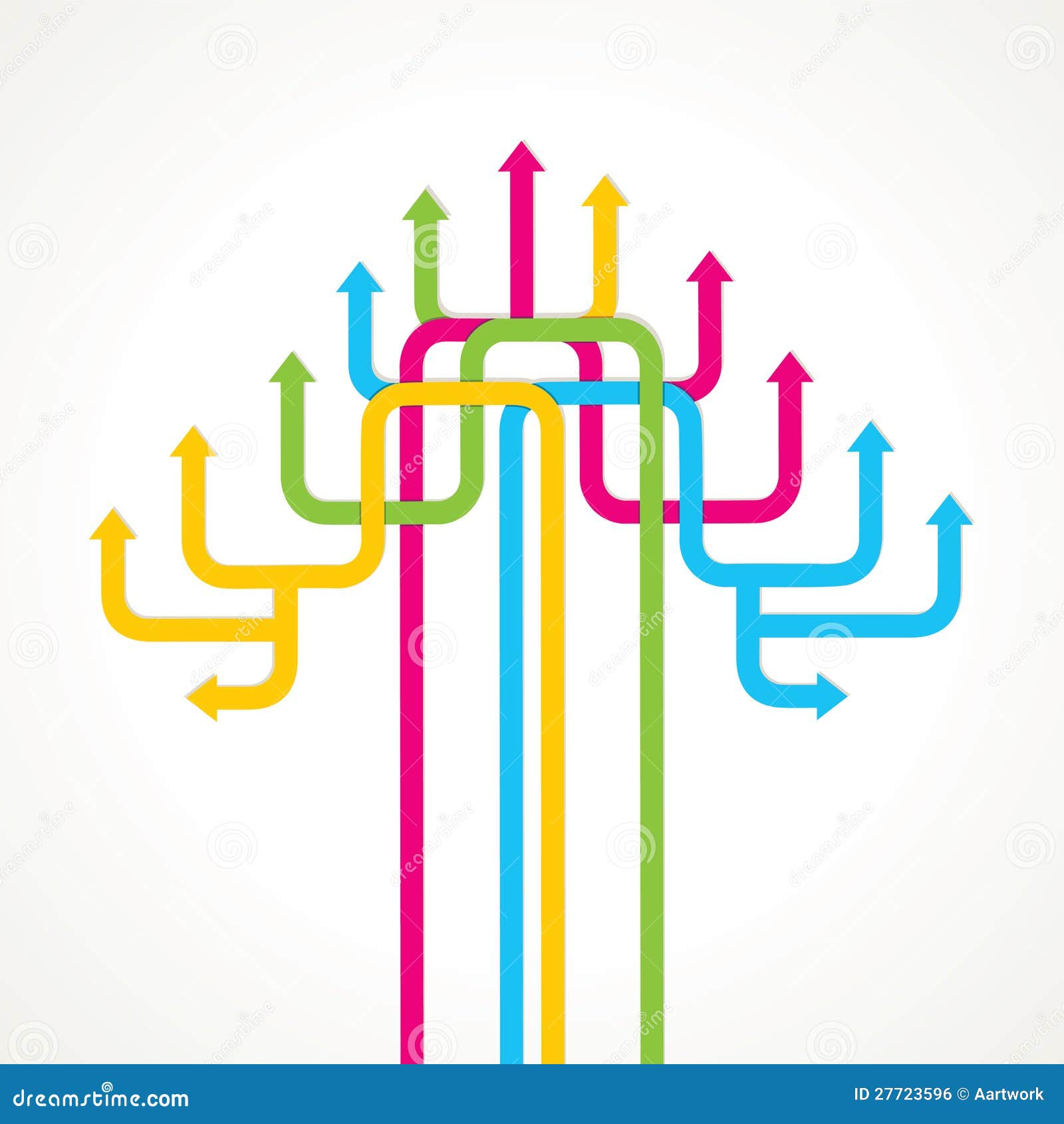 Arrow Tree Shield Commitment Teamwork Together Outline Logo Cartoon ...