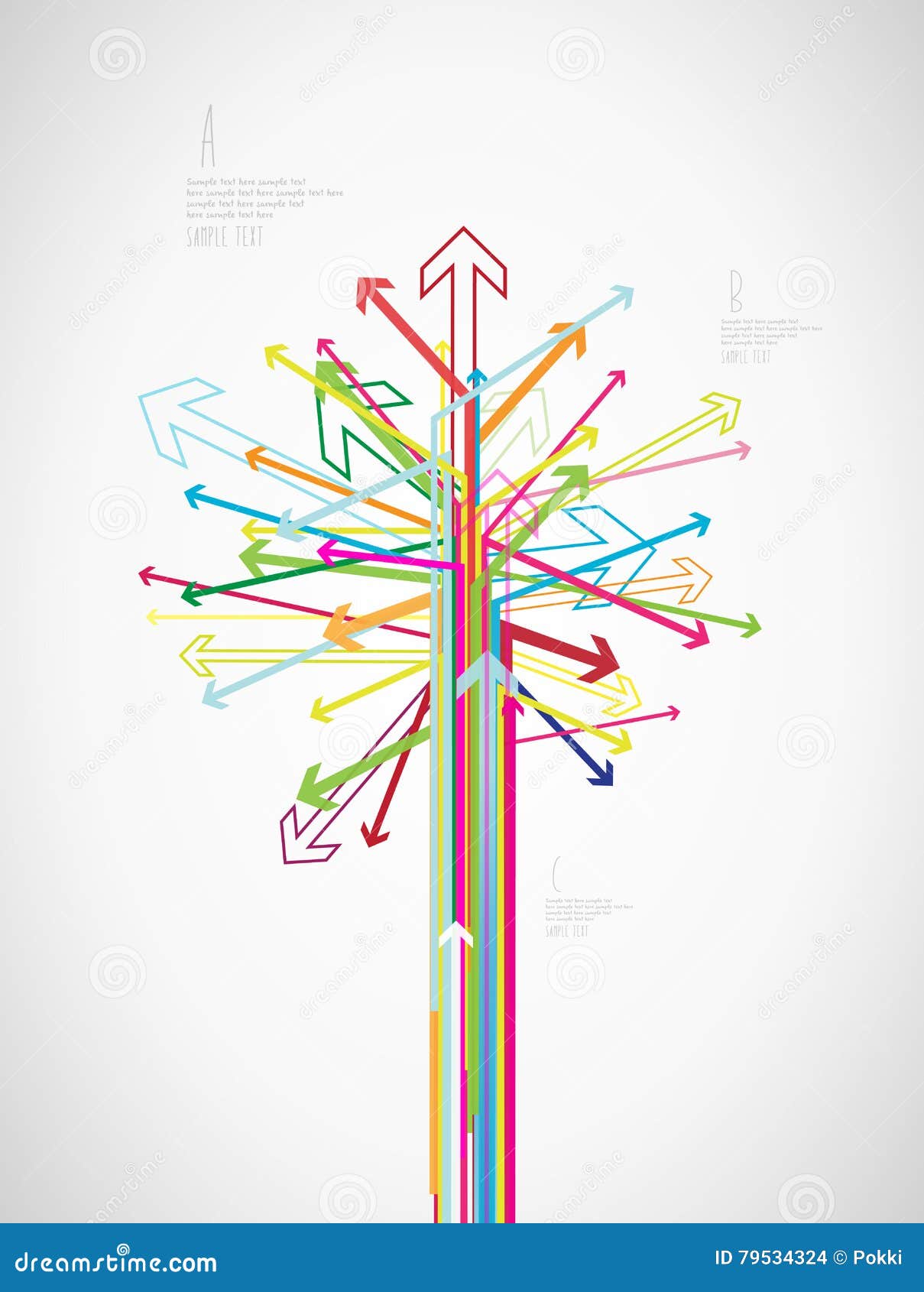 Arrow Tree With Grass Cartoon Vector | CartoonDealer.com #6320867