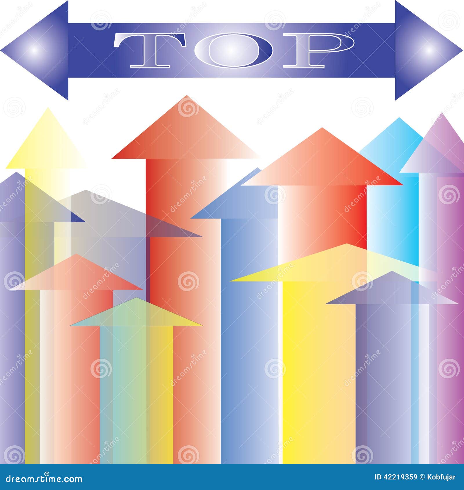 Colorful Arrow Up To Top Point Stock Vector - Illustration of data ...