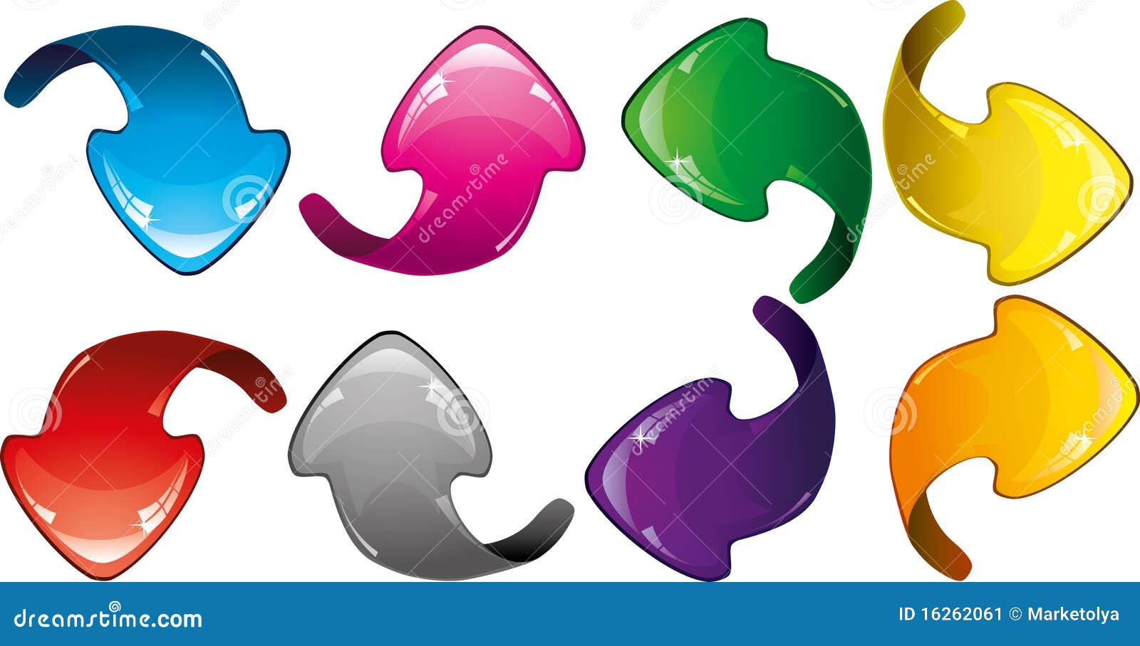 Colorful arrows stock vector. Illustration of glossy - 16262061