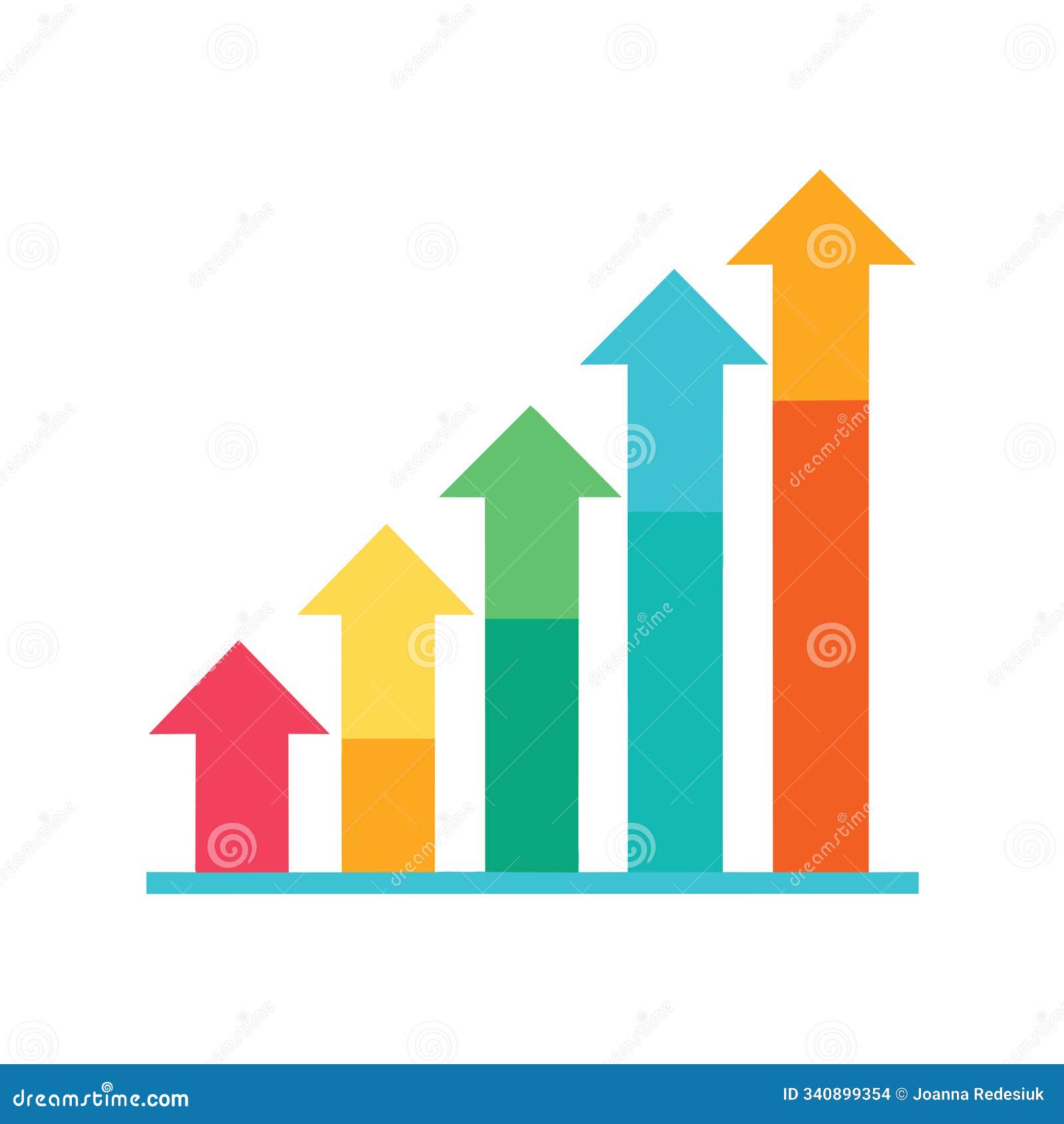Colorful Arrows Arranged in a Bar Chart Formation Point Upwards ...