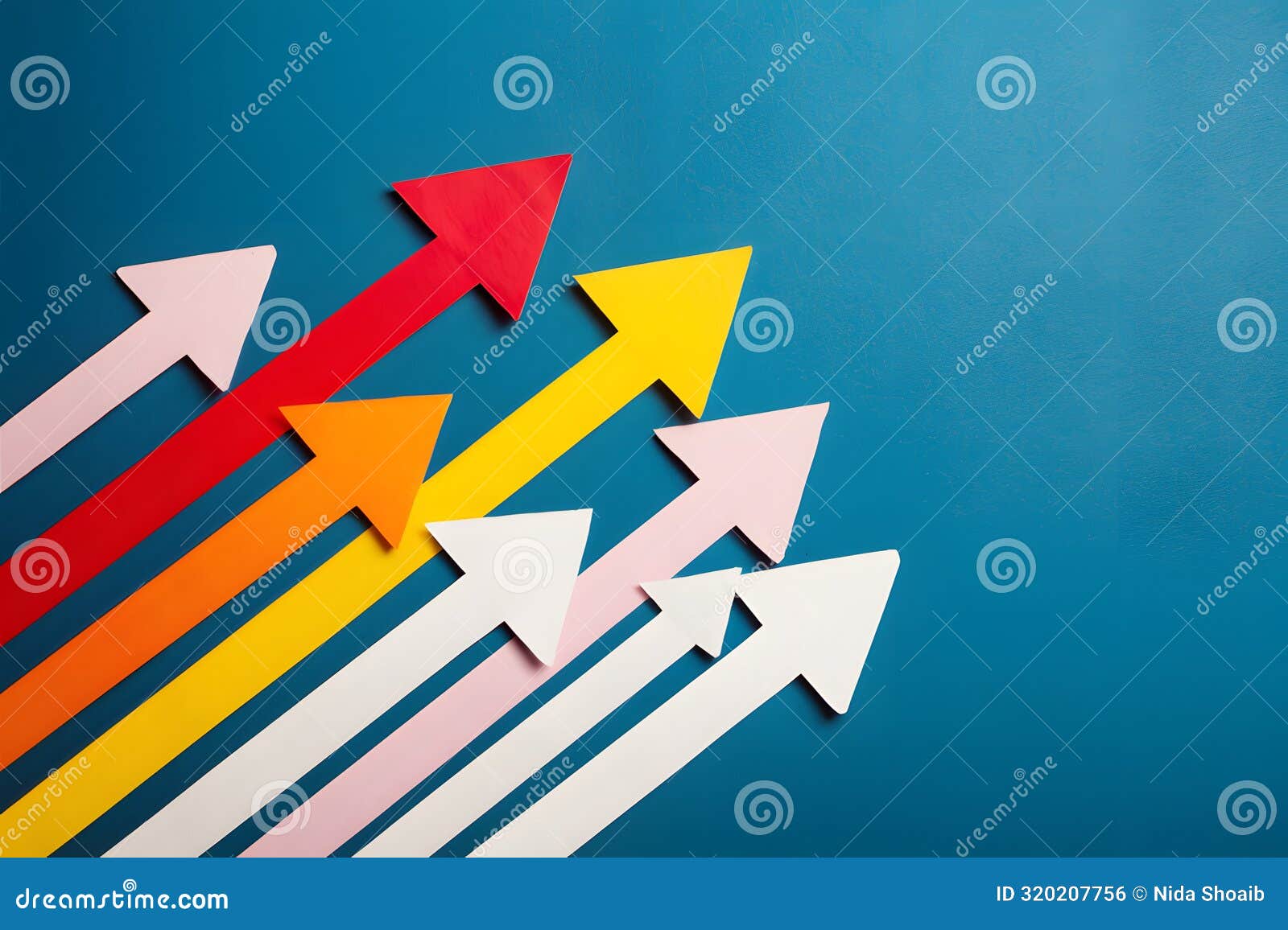 Colorful Arrows on Blue Background Symbolize Growth and Movement ...