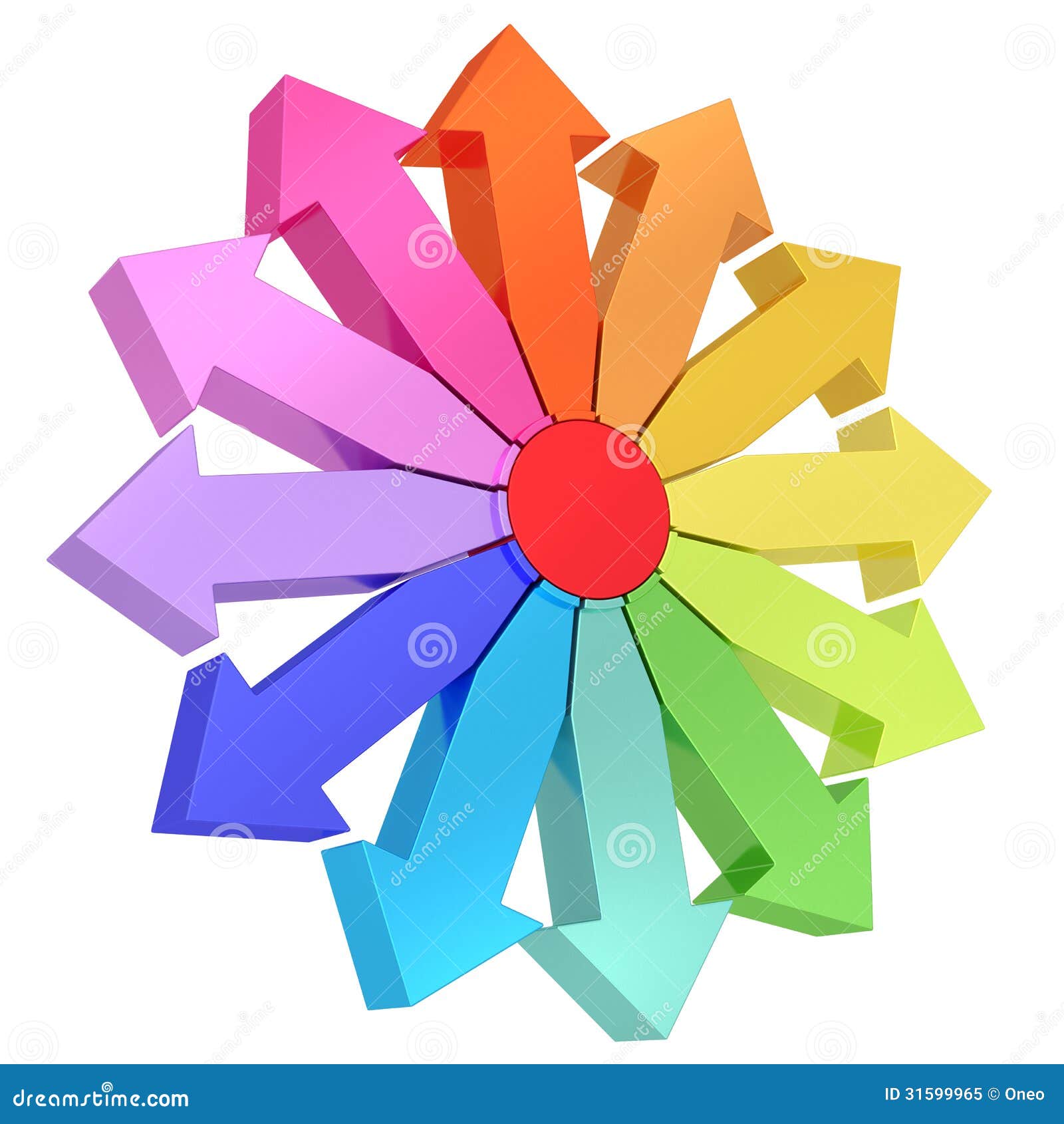 Colorful Arrows of Different Directions with Red Center Stock ...