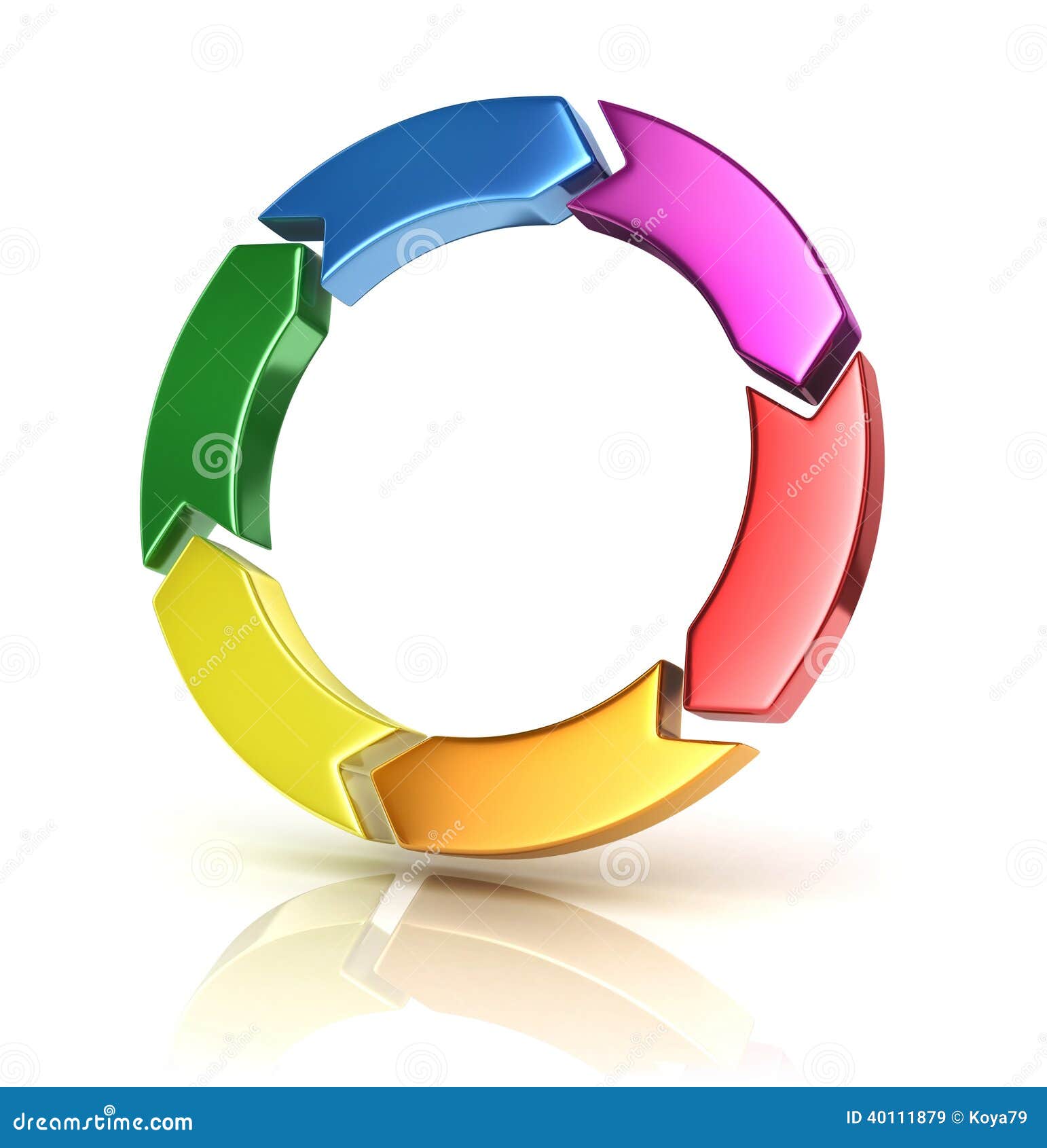 Colorful Arrows Forming Circle - Cycle 3d Concept Stock Illustration ...
