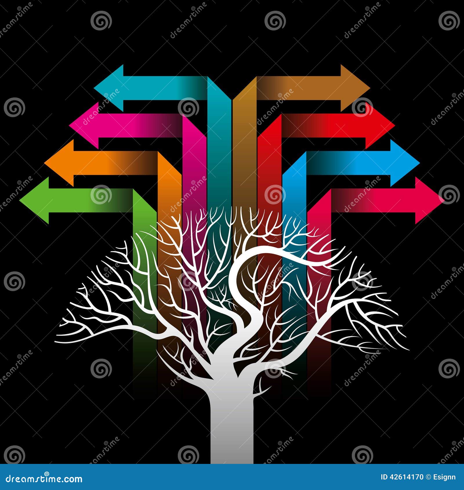 Colorful Arrows Forming a Tree Stock Vector - Illustration of color ...