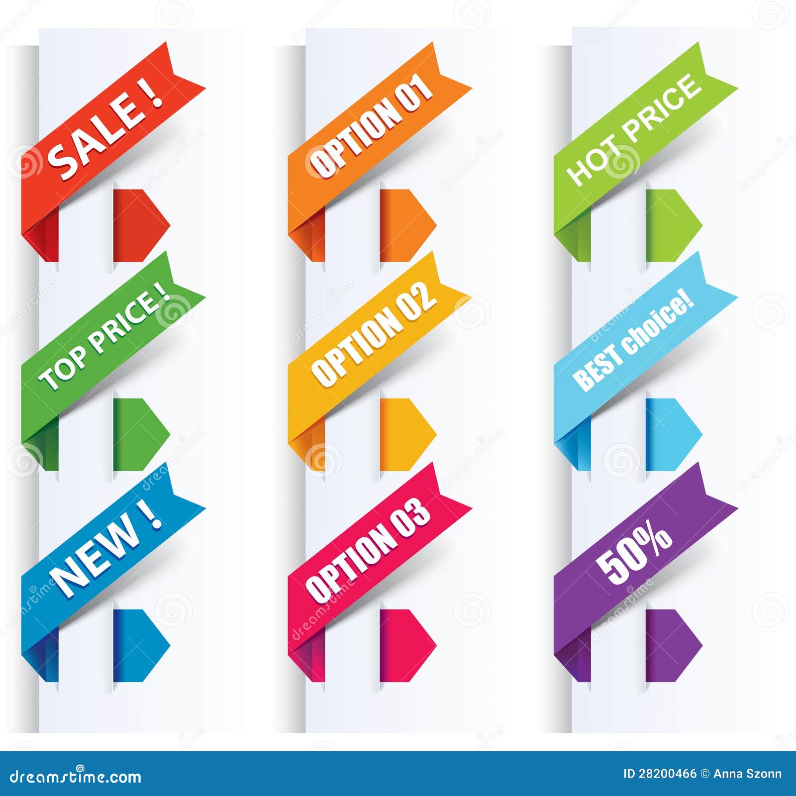 Colorful Arrows and Labels. Stock Vector - Illustration of modern ...