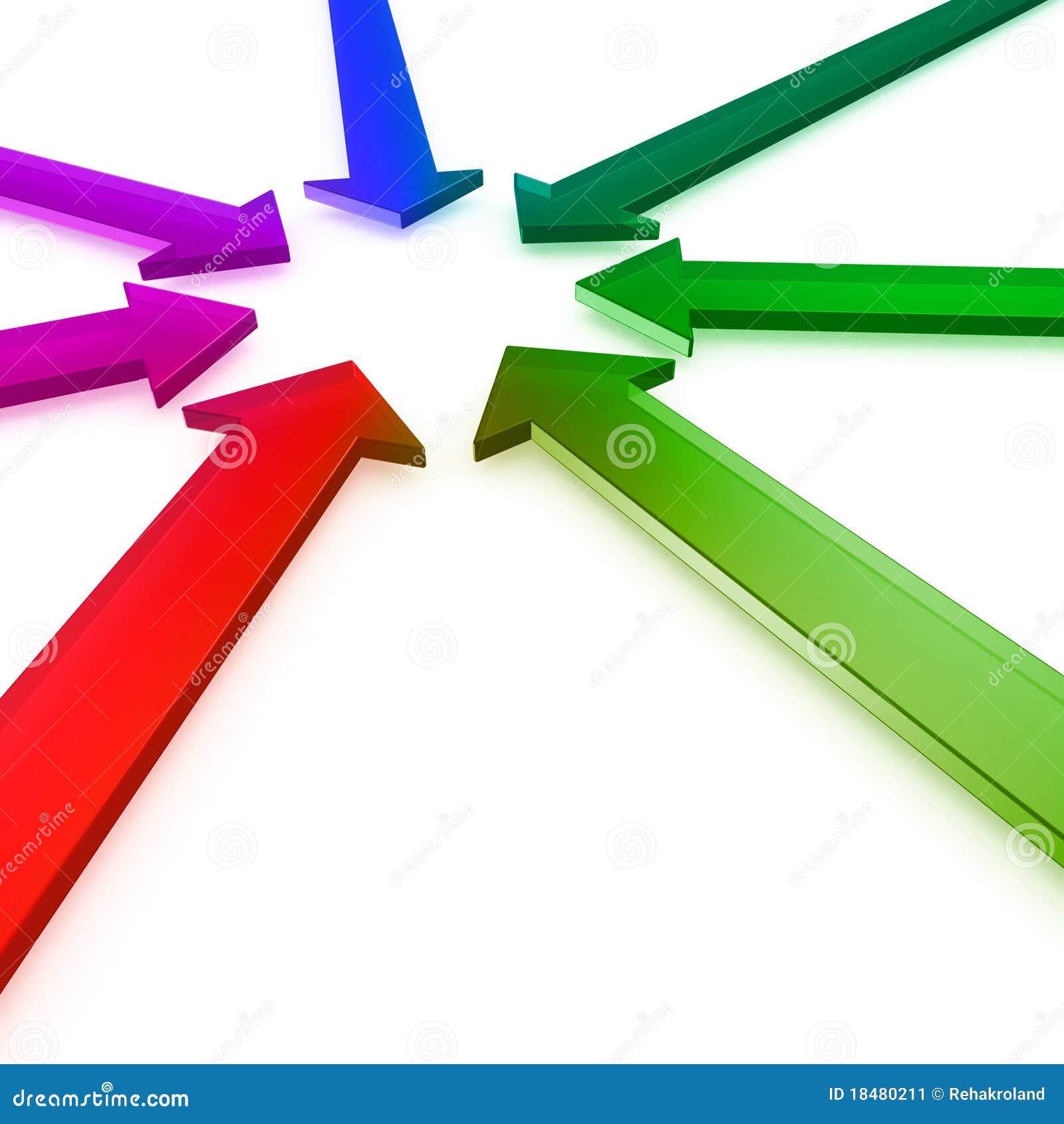 Colorful Arrows Pointing To Center Stock Illustration - Illustration of ...