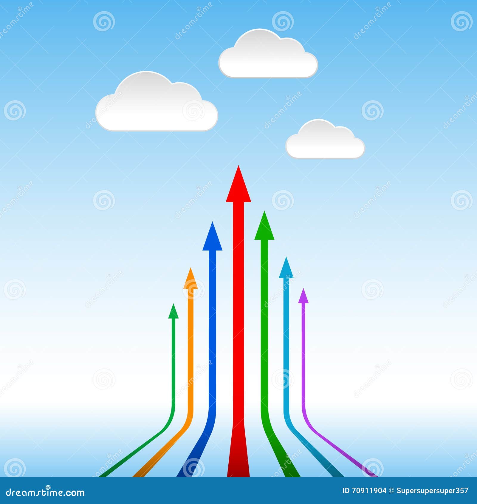 Colorful Arrows Pointing To the Sky Stock Vector - Illustration of ...