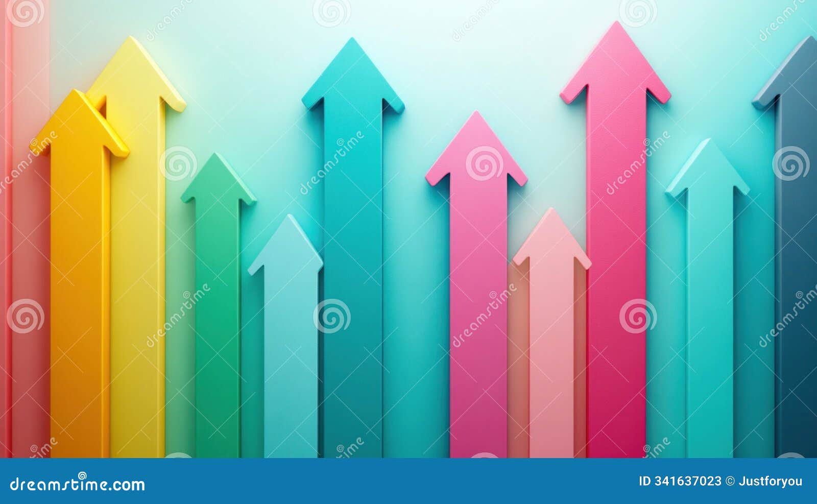 Colorful Arrows Representing Growth and Direction Stock Illustration ...