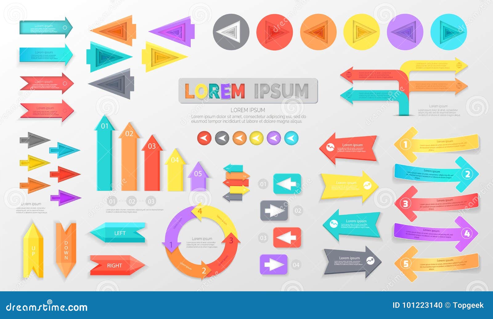 Arrows for Schemes and Infographics Illustrations Stock Vector ...