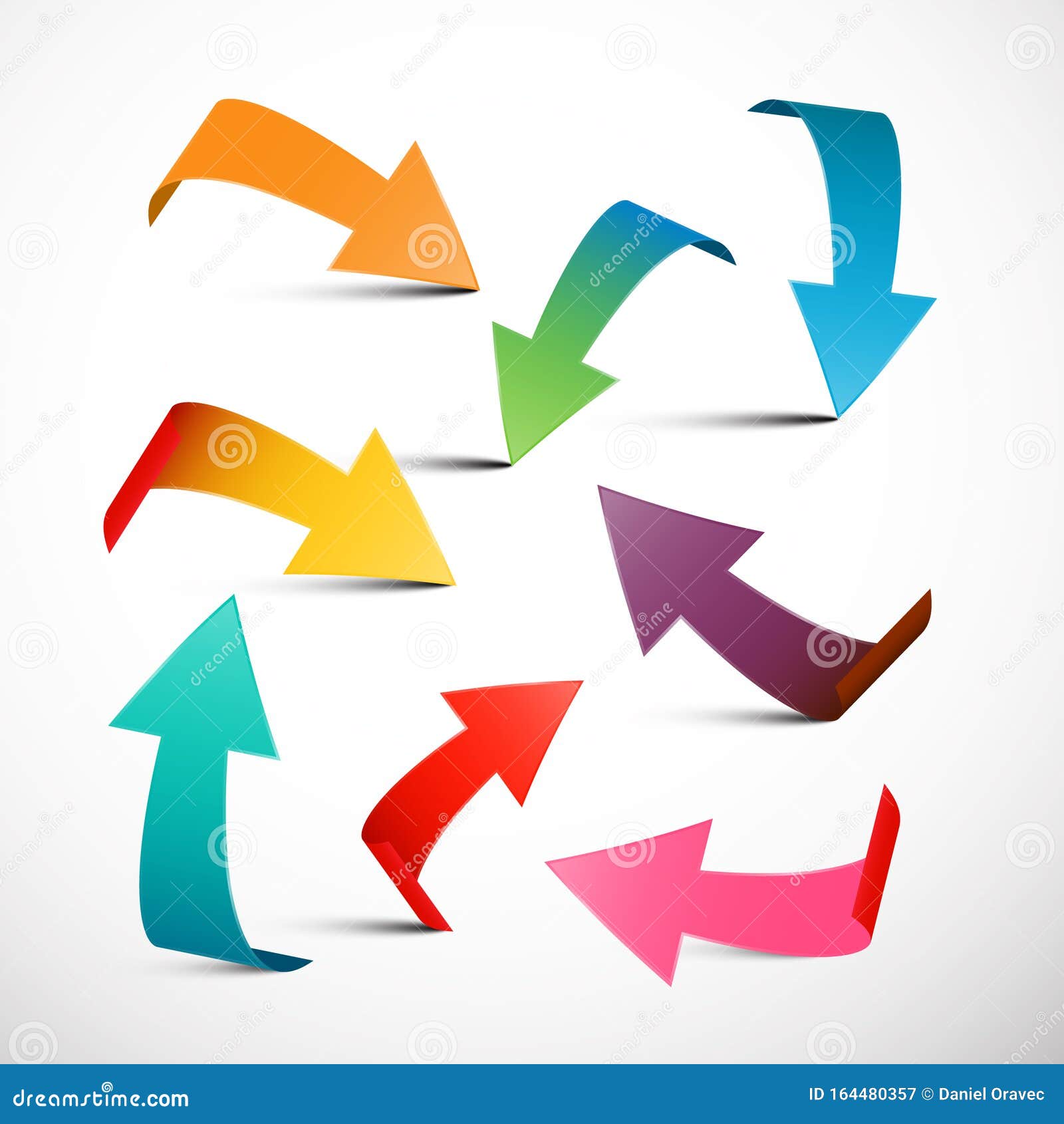 Colorful Arrows Set stock vector. Illustration of vector - 164480357