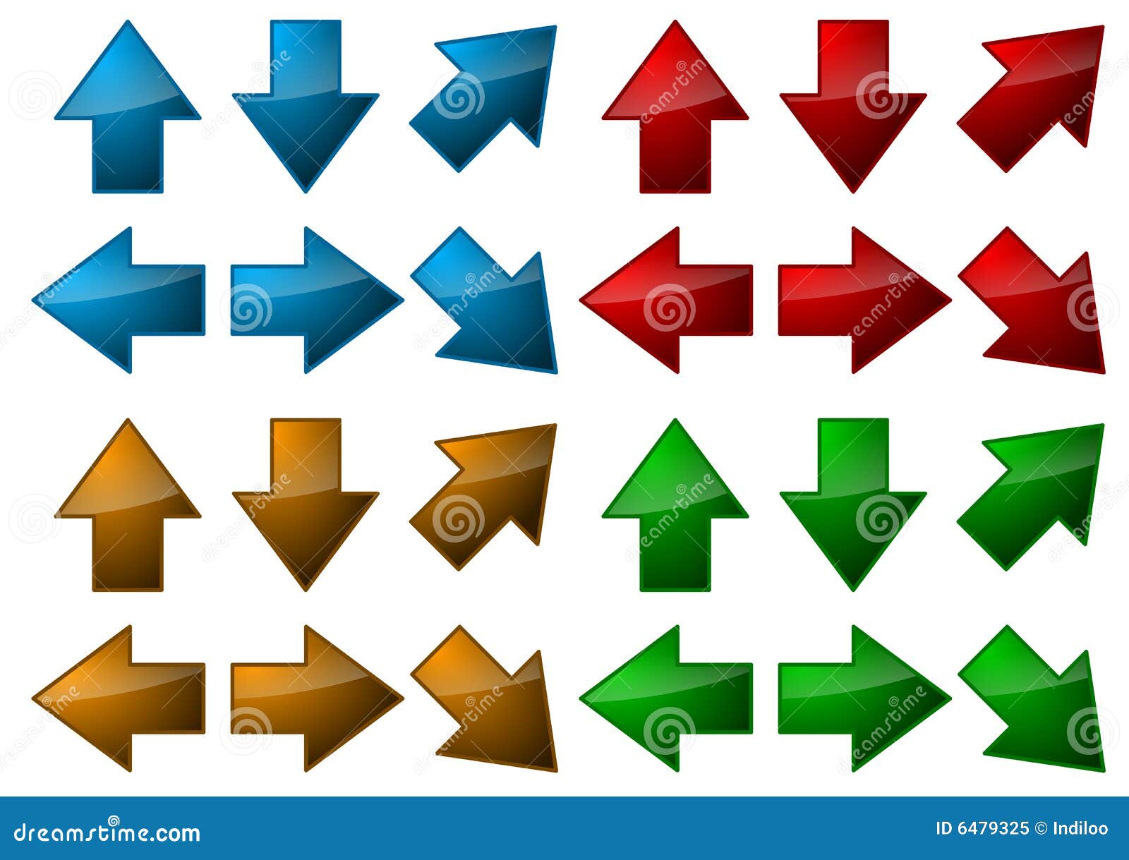 Colorful Arrows Set stock illustration. Illustration of colours - 6479325