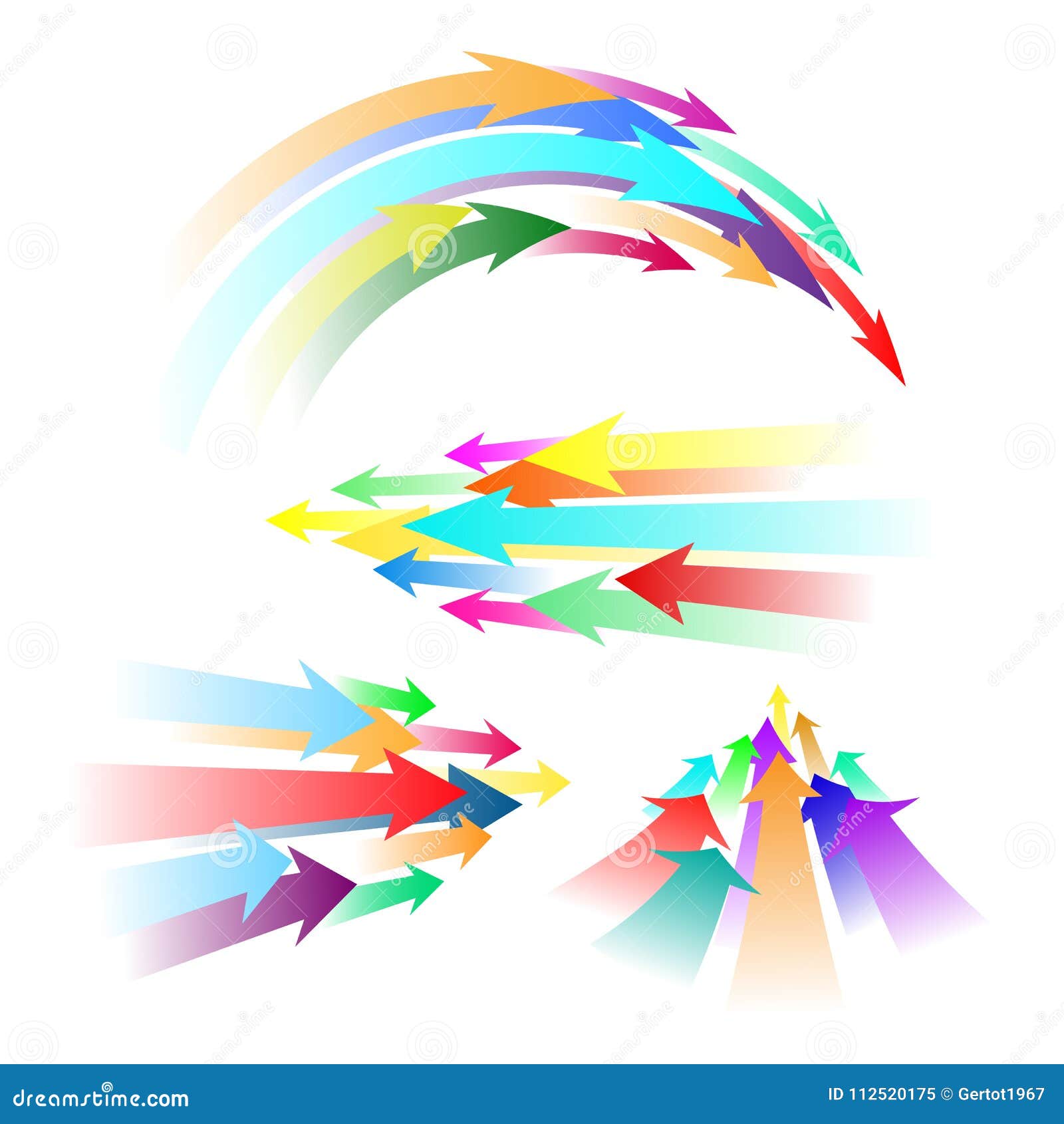 Colorful arrows set stock vector. Illustration of concept - 112520175