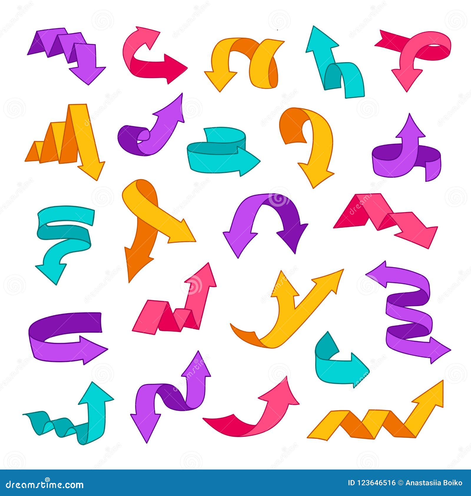 Colorful Arrows Set. Design Elements Stock Vector - Illustration of ...