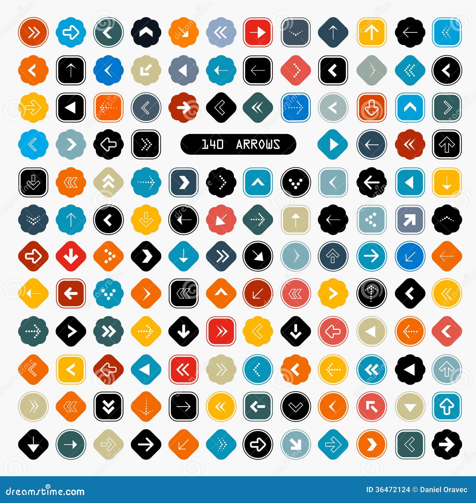 Colorful Arrows Set stock vector. Illustration of orange - 36472124