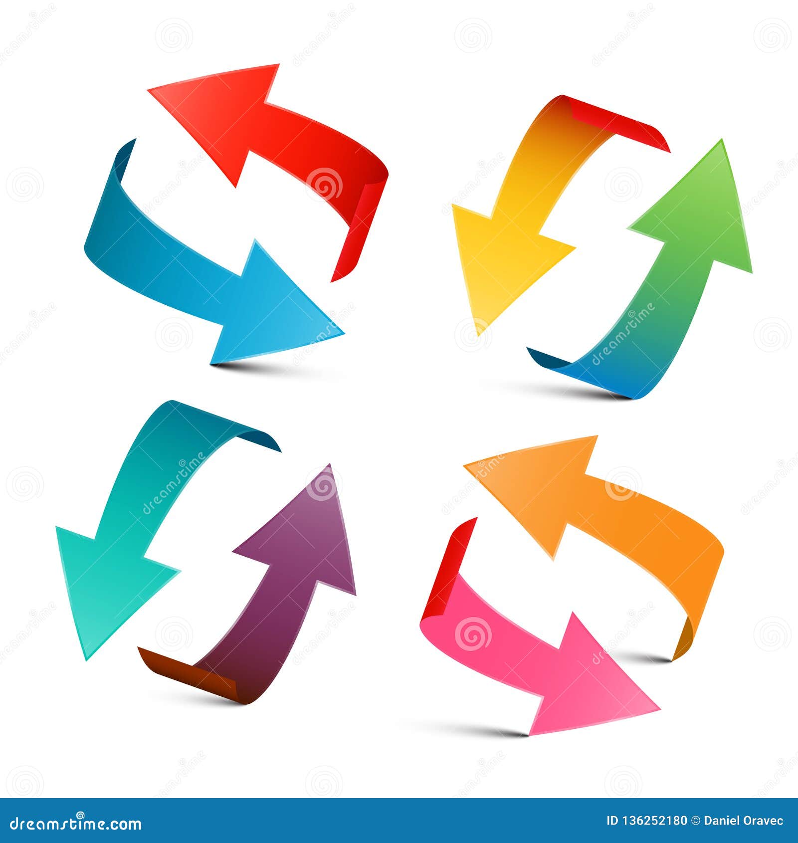 Colorful Arrows Set. Vector 3D Arrow Design. Stock Vector ...