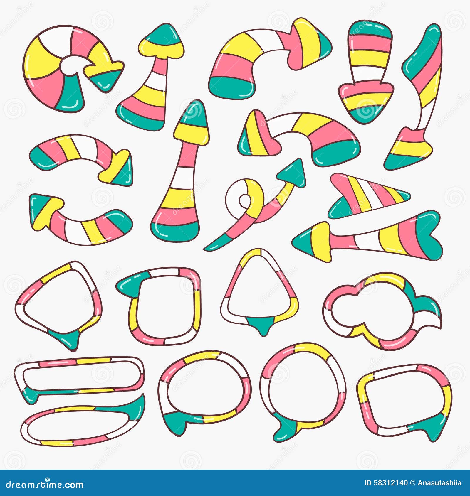 Colorful Arrows and Speech Bubbles Stock Vector - Illustration of ...