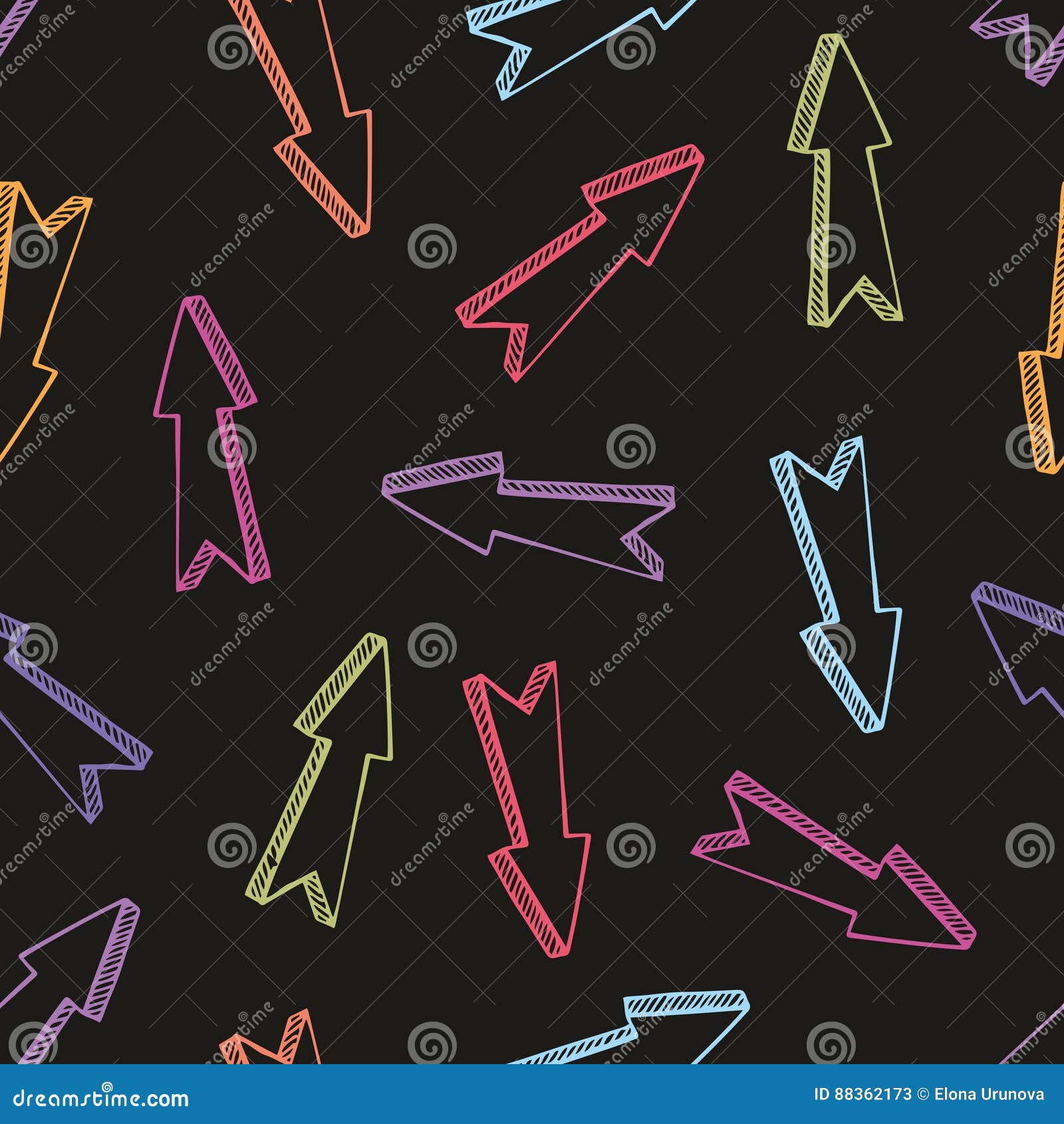 Colorful Arrows. Vector Seamless Background Stock Vector - Illustration ...