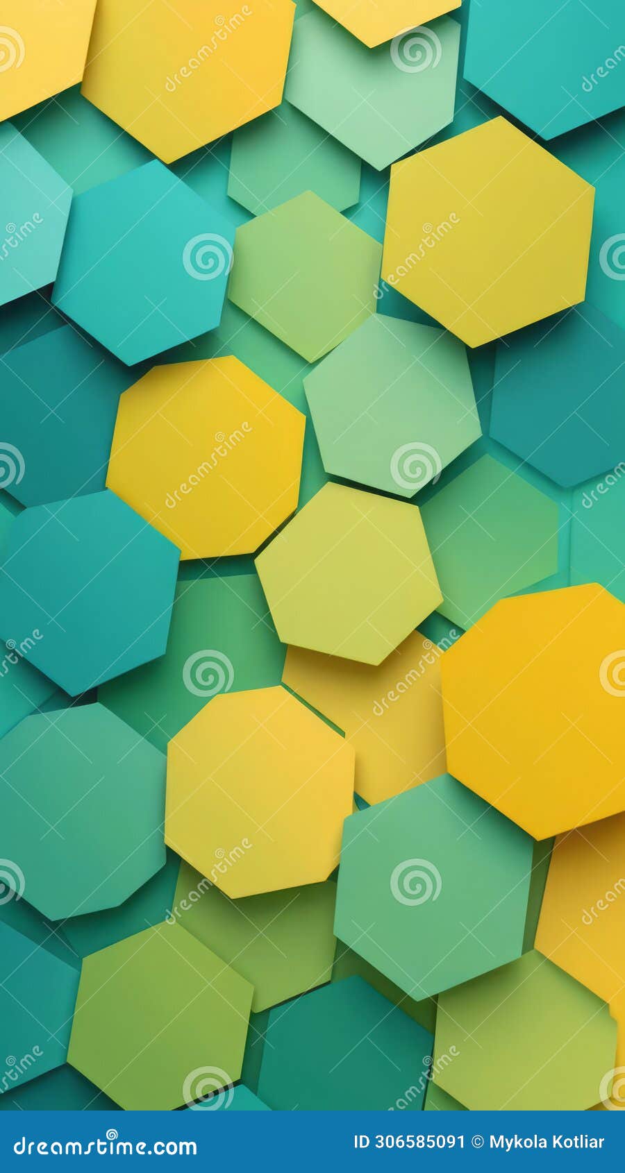 Colorful Art from Octagonal Shapes and Yellow Stock Image - Image of ...