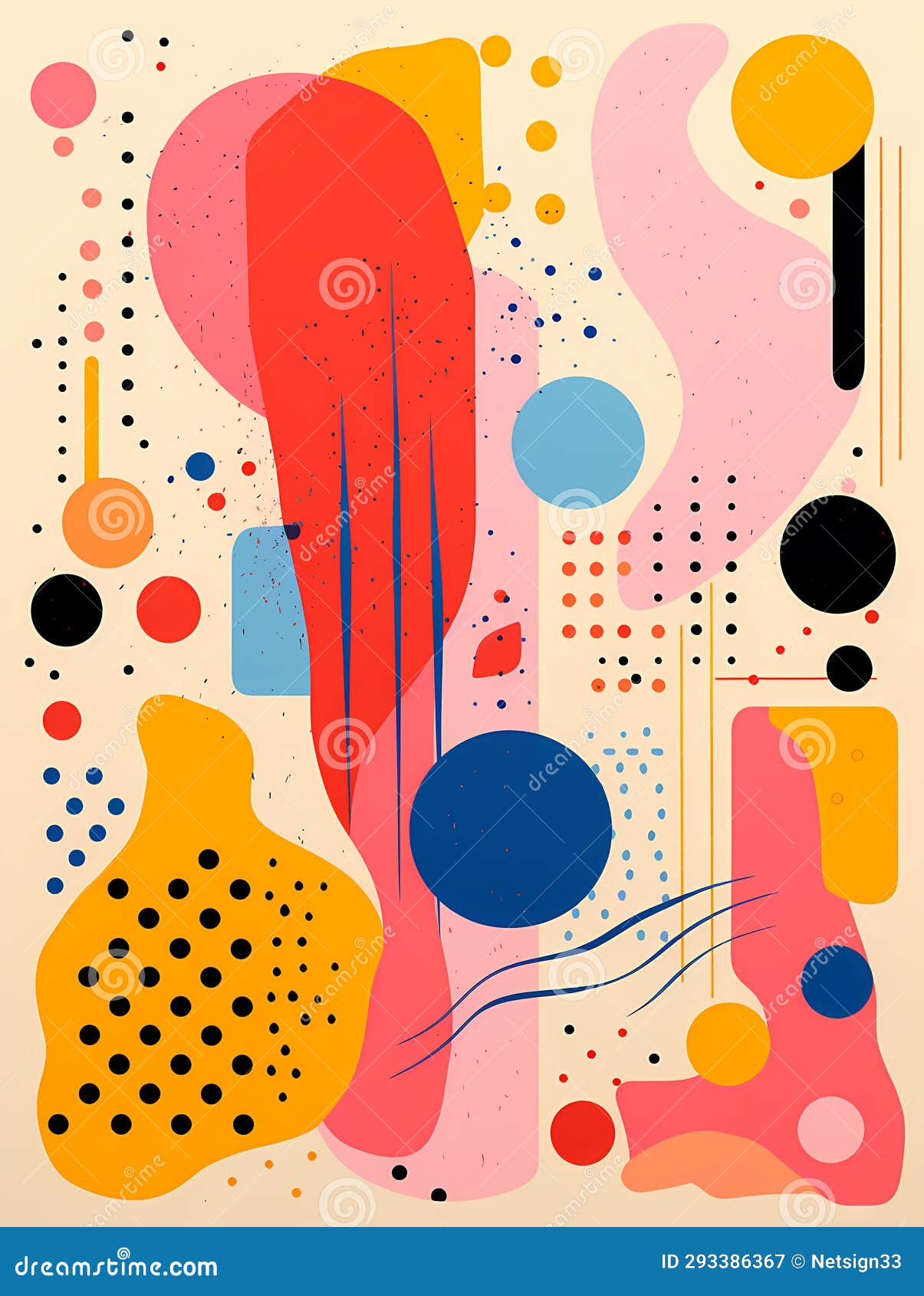 A Colorful Art Piece with Different Shapes and Colors Stock ...