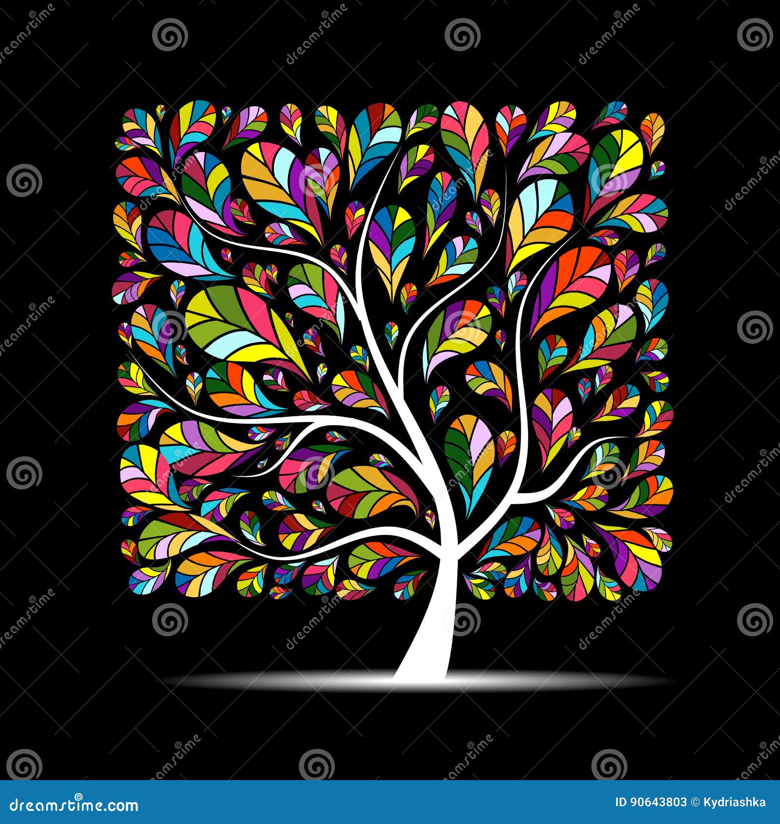 Colorful Art Tree for Your Design Stock Vector - Illustration of leaf ...