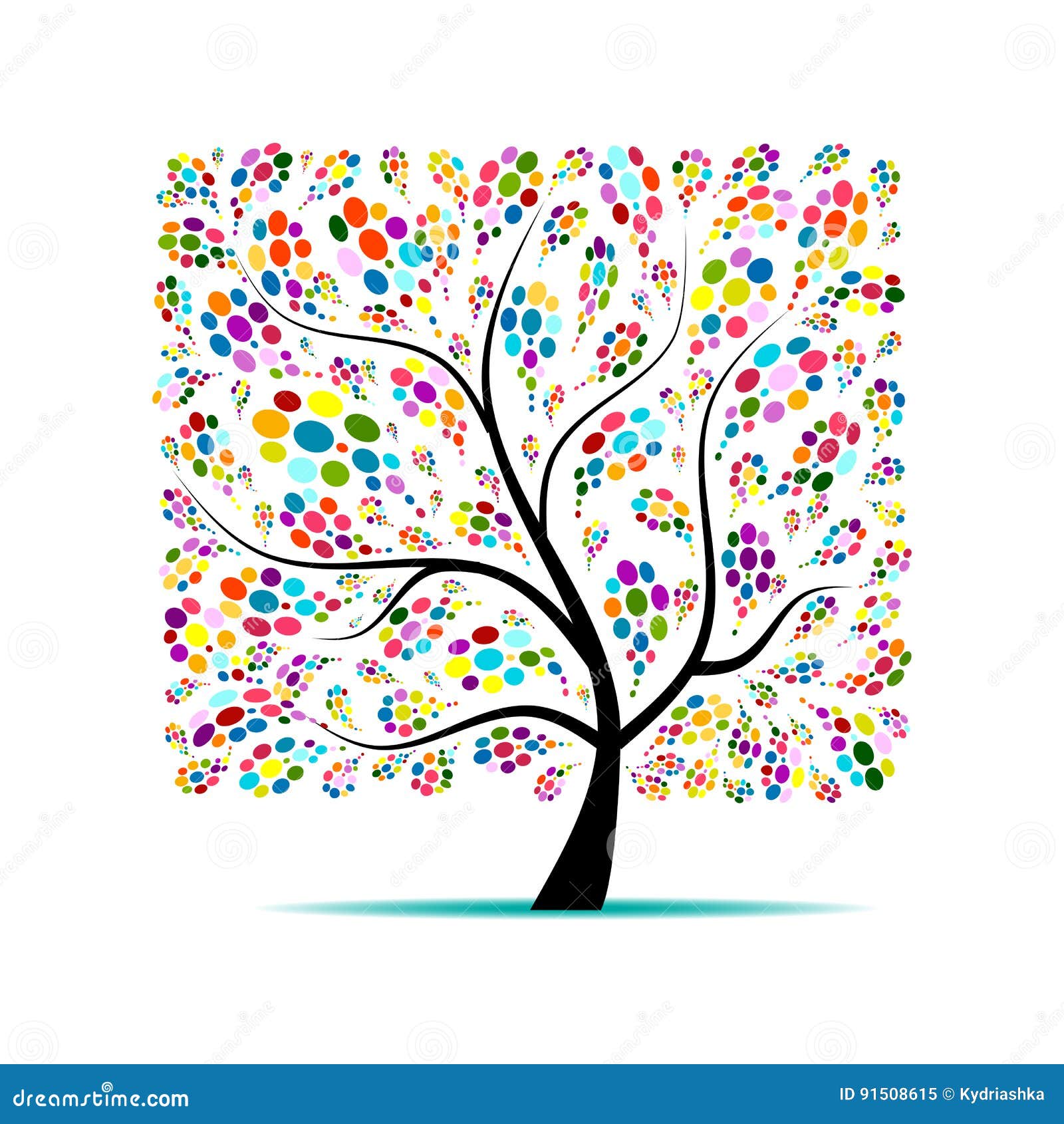 Colorful Art Tree for Your Design Stock Vector - Illustration of shape ...