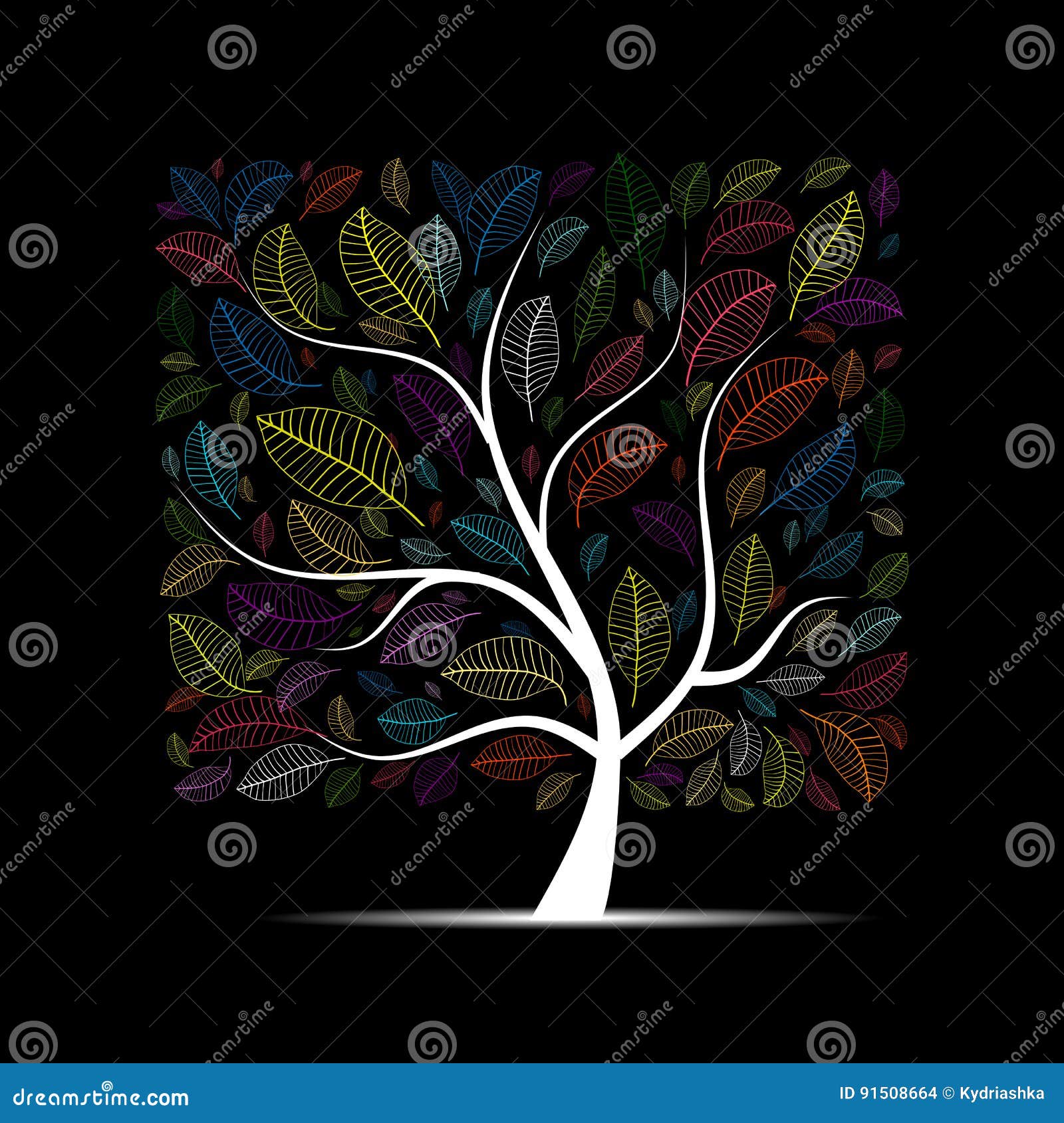 Colorful Art Tree for Your Design Stock Vector - Illustration of plant ...