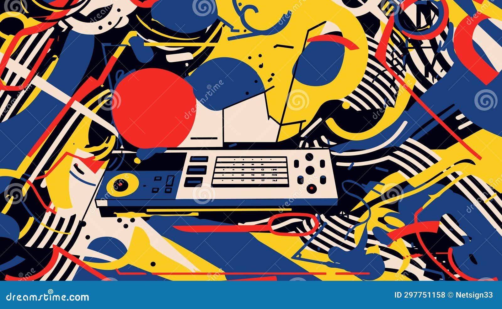 A Colorful Art of a Video Game Console - Dj Vector Composition Abstract ...