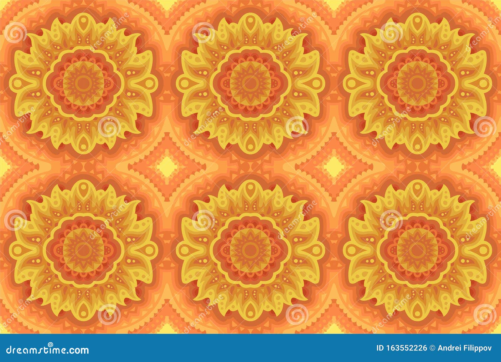 Colorful Art with Yellow Sunny Seamless Pattern Stock Vector ...