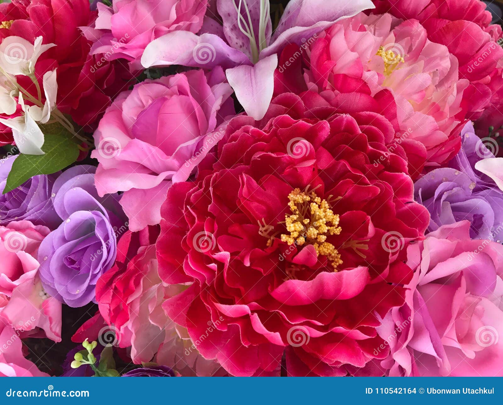 Colorful Artificial Flower, Background and Texture Stock Photo - Image ...