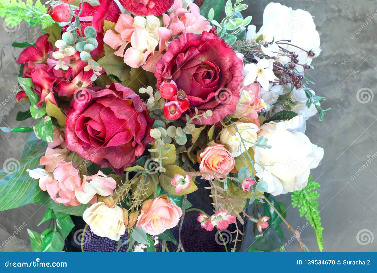 Colorful of Artificial Flowers, Colorful Flowers Bouquet Stock Photo ...