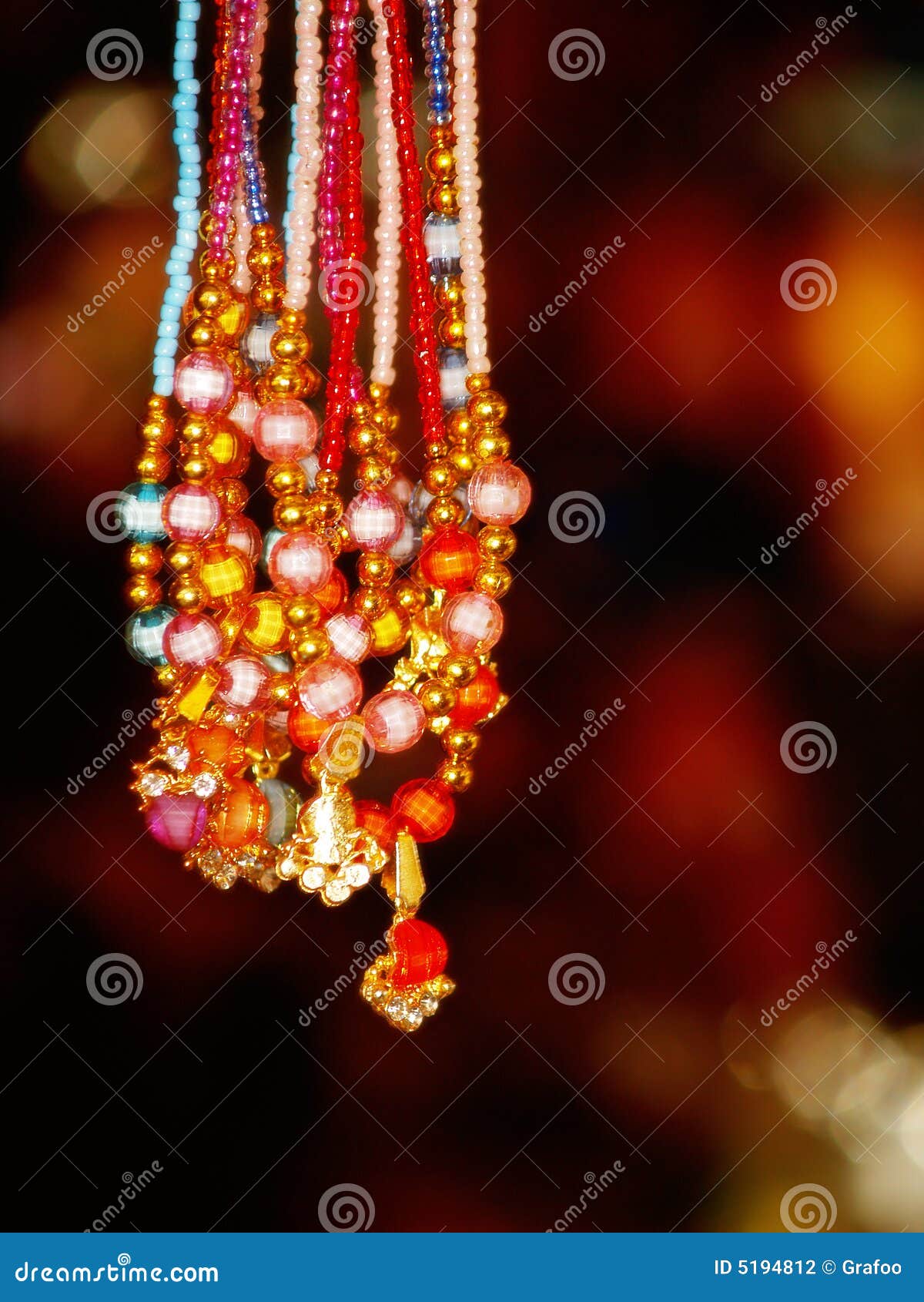 Colorful Artificial Jewelry Stock Photo - Image of strand, pink: 5194812