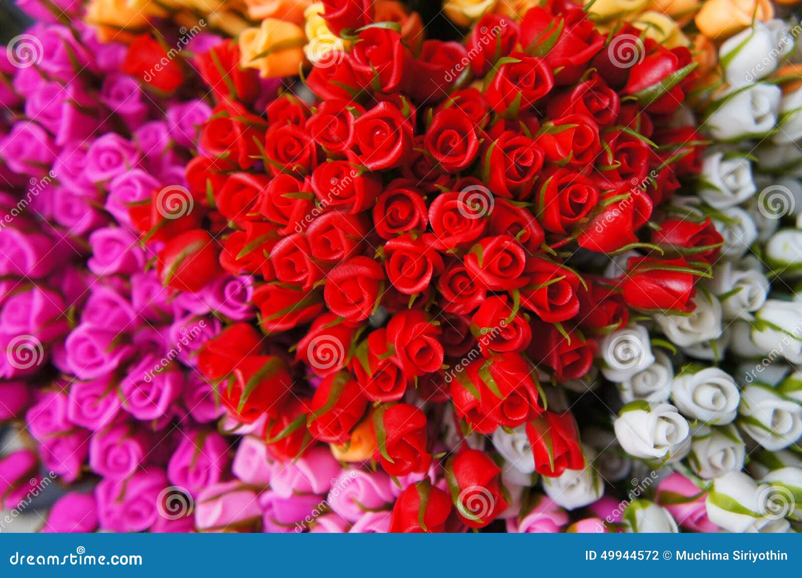 Colorful artificial roses stock photo. Image of decoration - 49944572