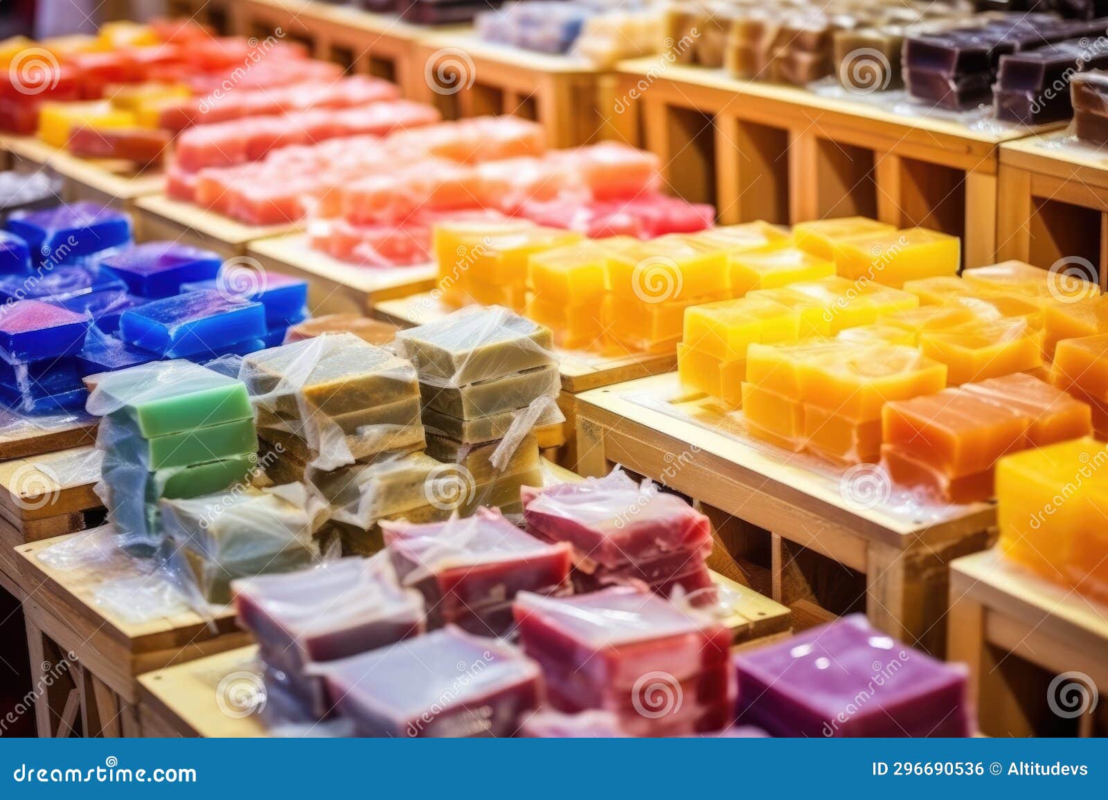 Colorful Artisan Soap Display with Different Shapes Stock Photo - Image ...
